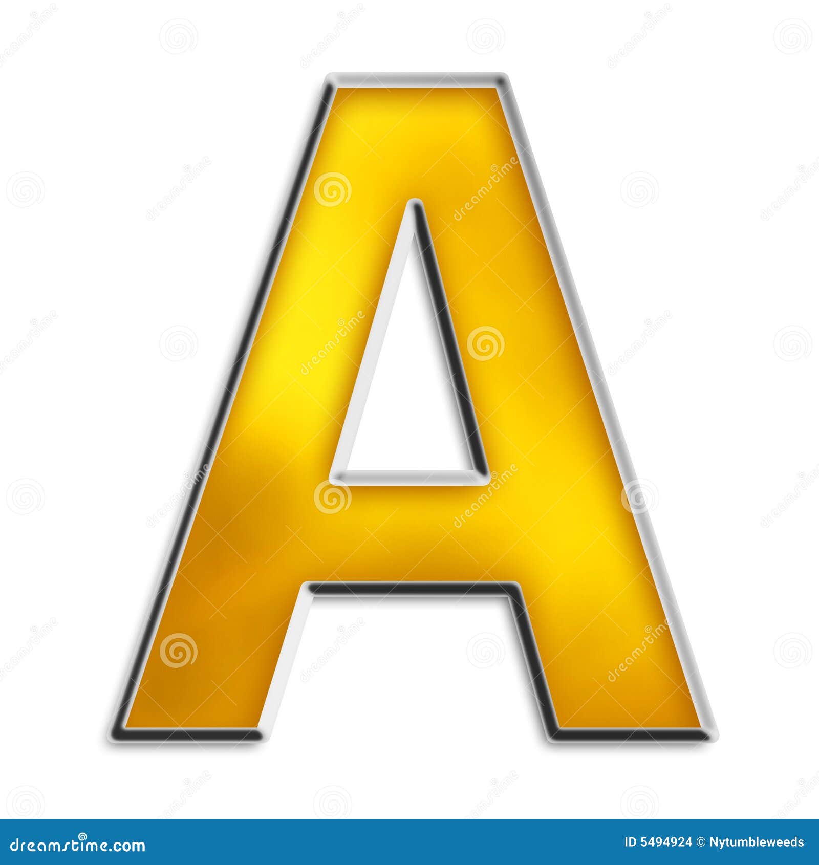 Isolated Letter a in Shiny Gold Stock Illustration - Illustration of ...