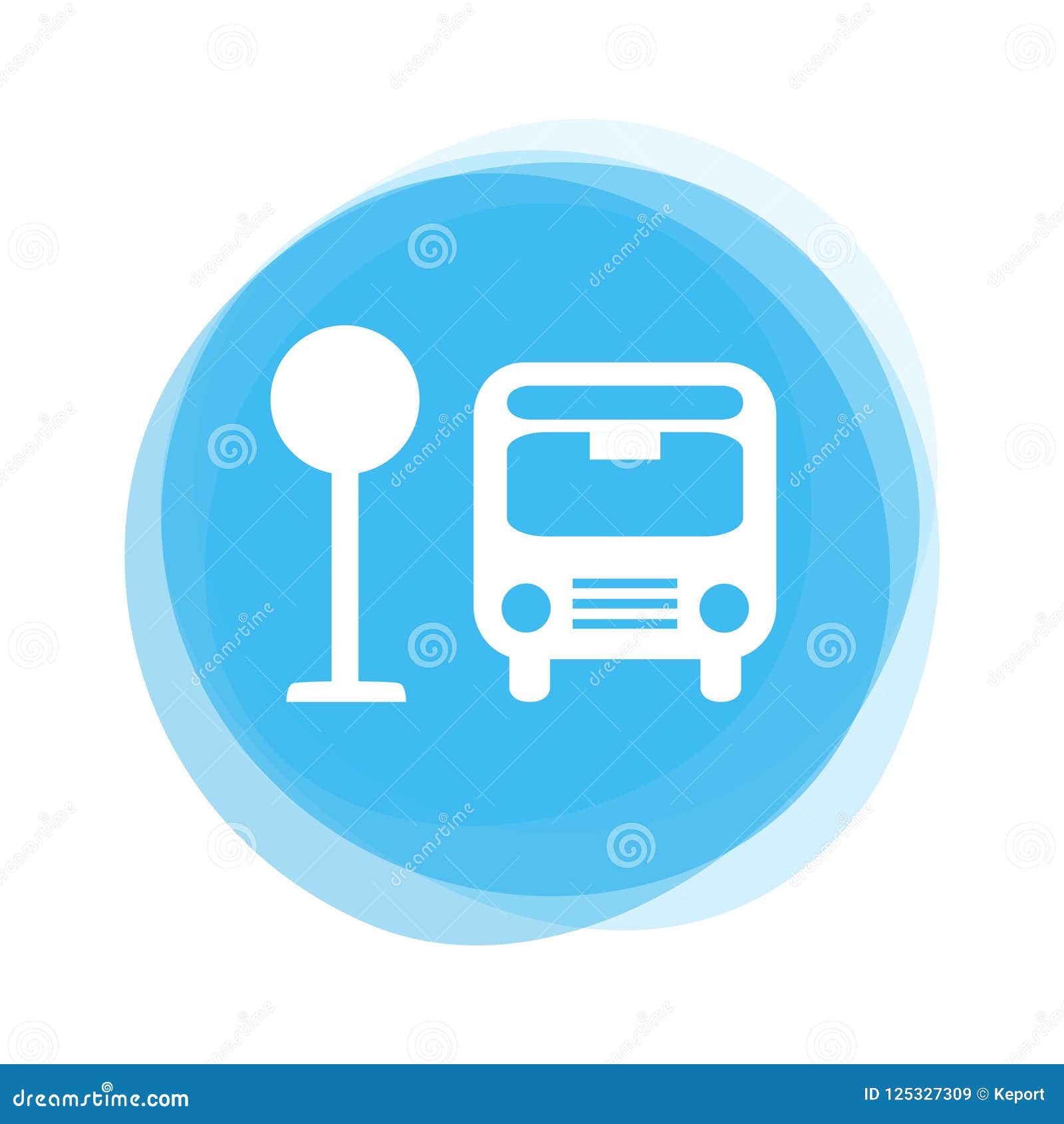 Light Blue Button: Bus Stop Stock Illustration - Illustration of ...