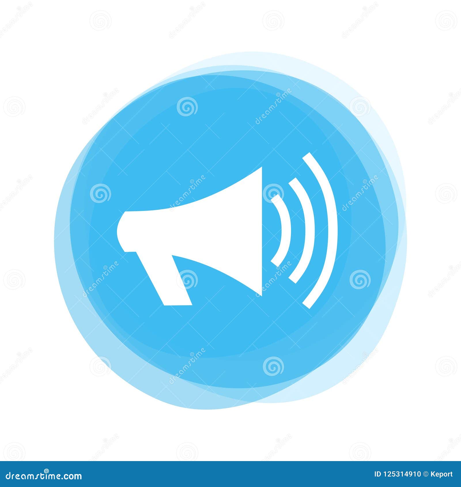 Light Blue Button: Megaphone Stock Illustration - Illustration of ...