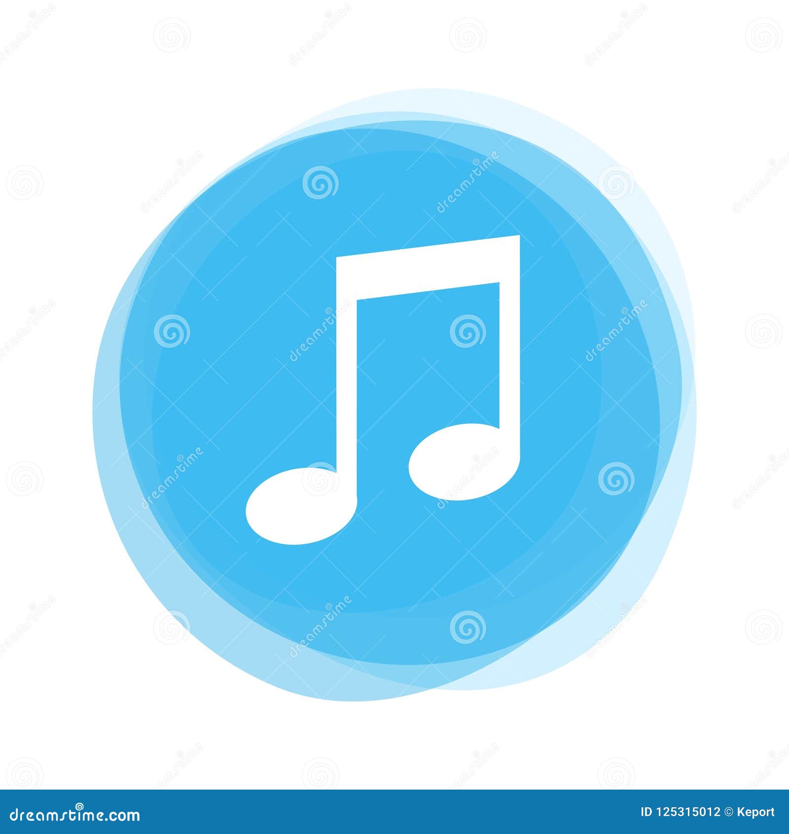 Light Blue Button: Music Note Stock Illustration - Illustration of ...