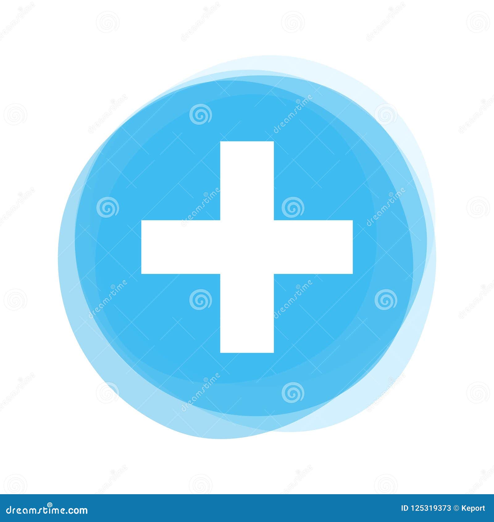 Light blue Button: Plus stock illustration. Illustration of cross ...