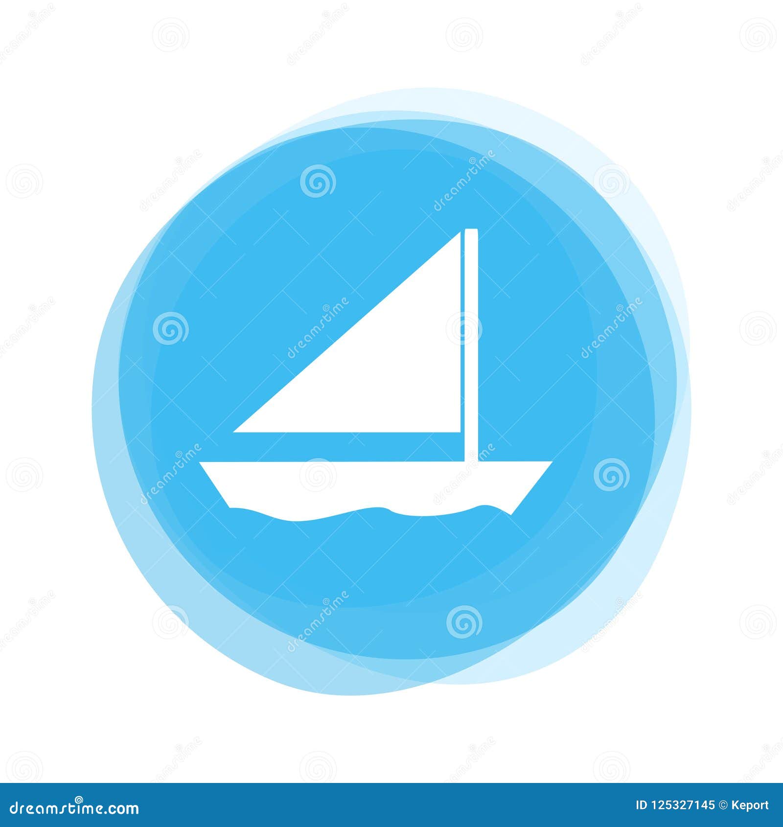 Light Blue Button: Sailing Boat Stock Illustration - Illustration of ...