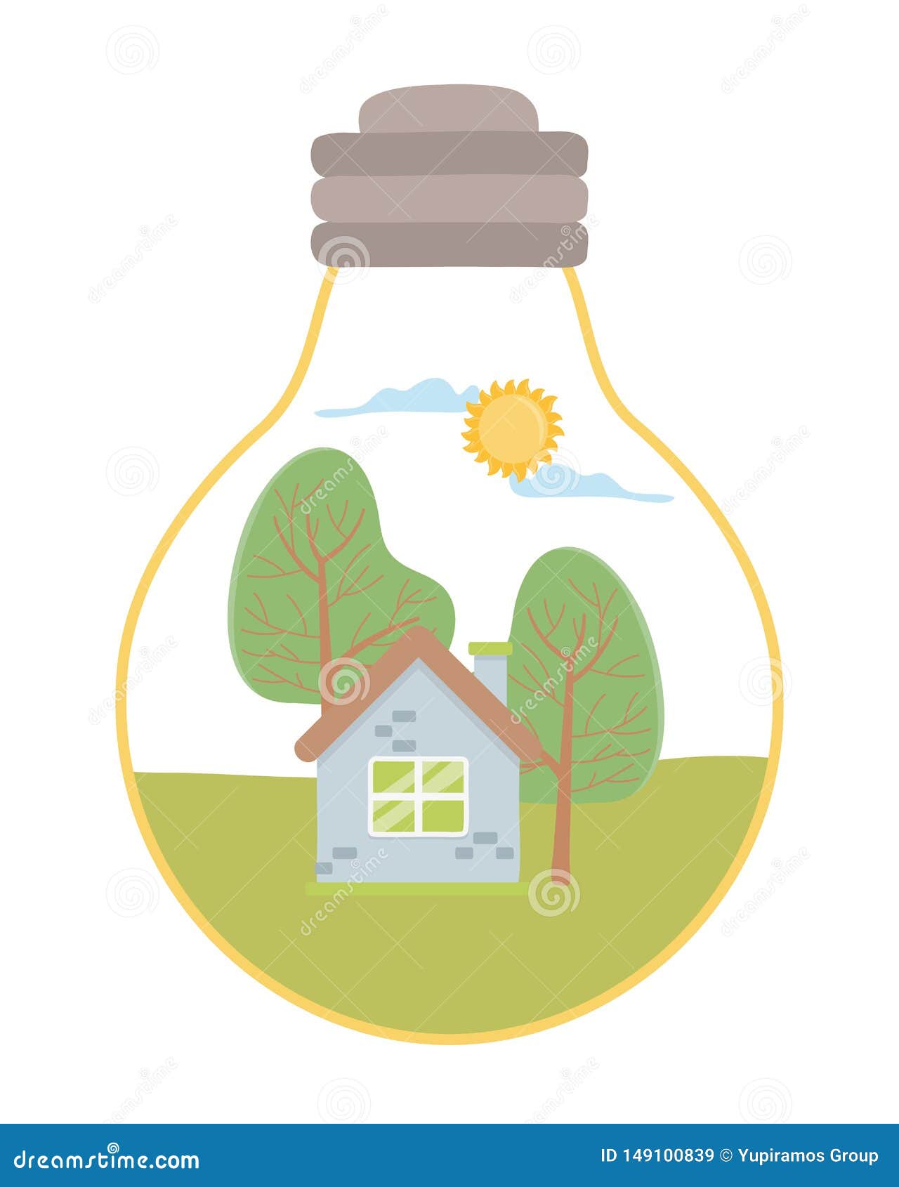 Isolated Light Bulb and Save Energy Design Stock Vector - Illustration ...