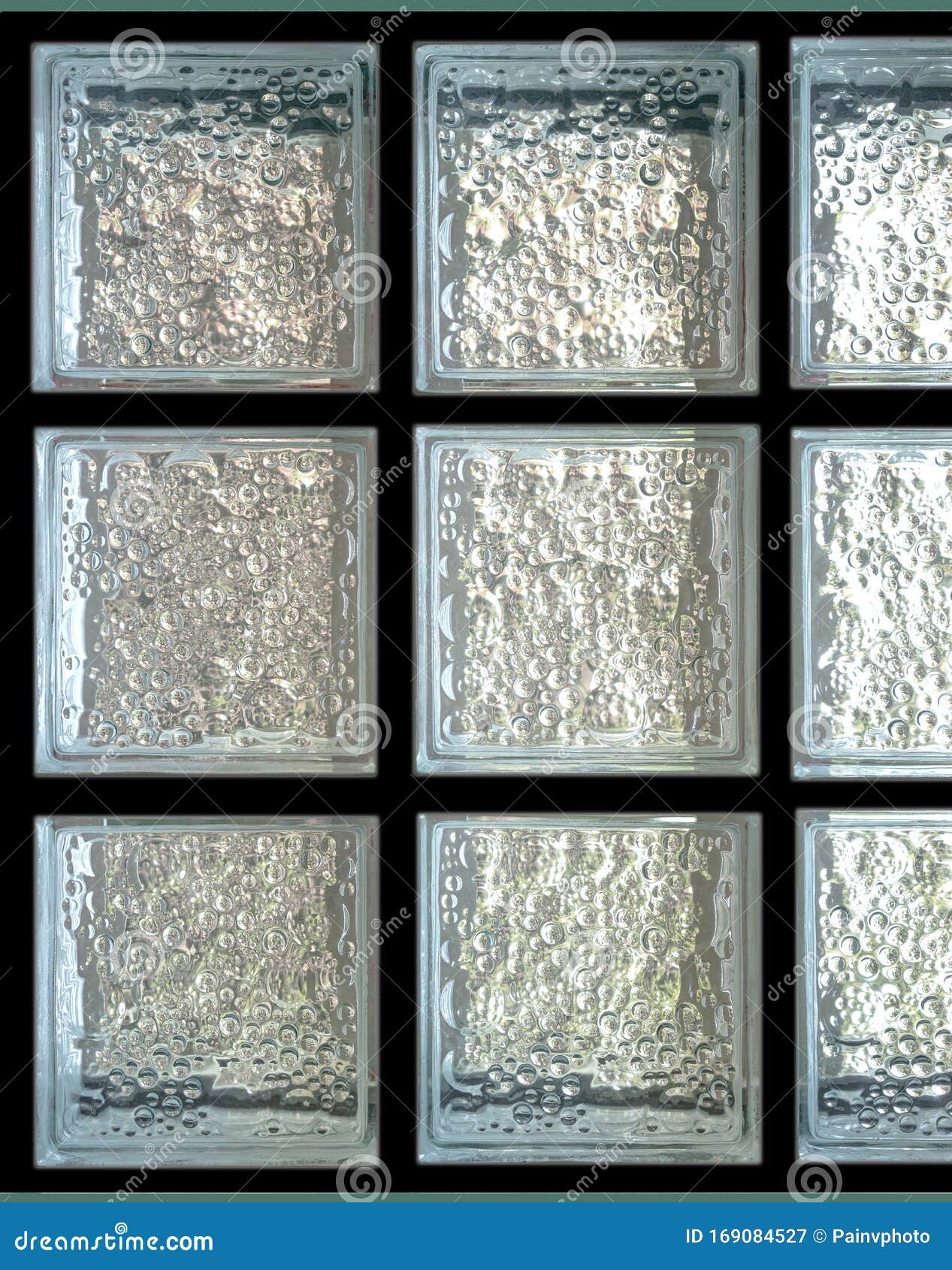 Six Colors Panel Glass Box Window Isolated in Black Background Stock ...