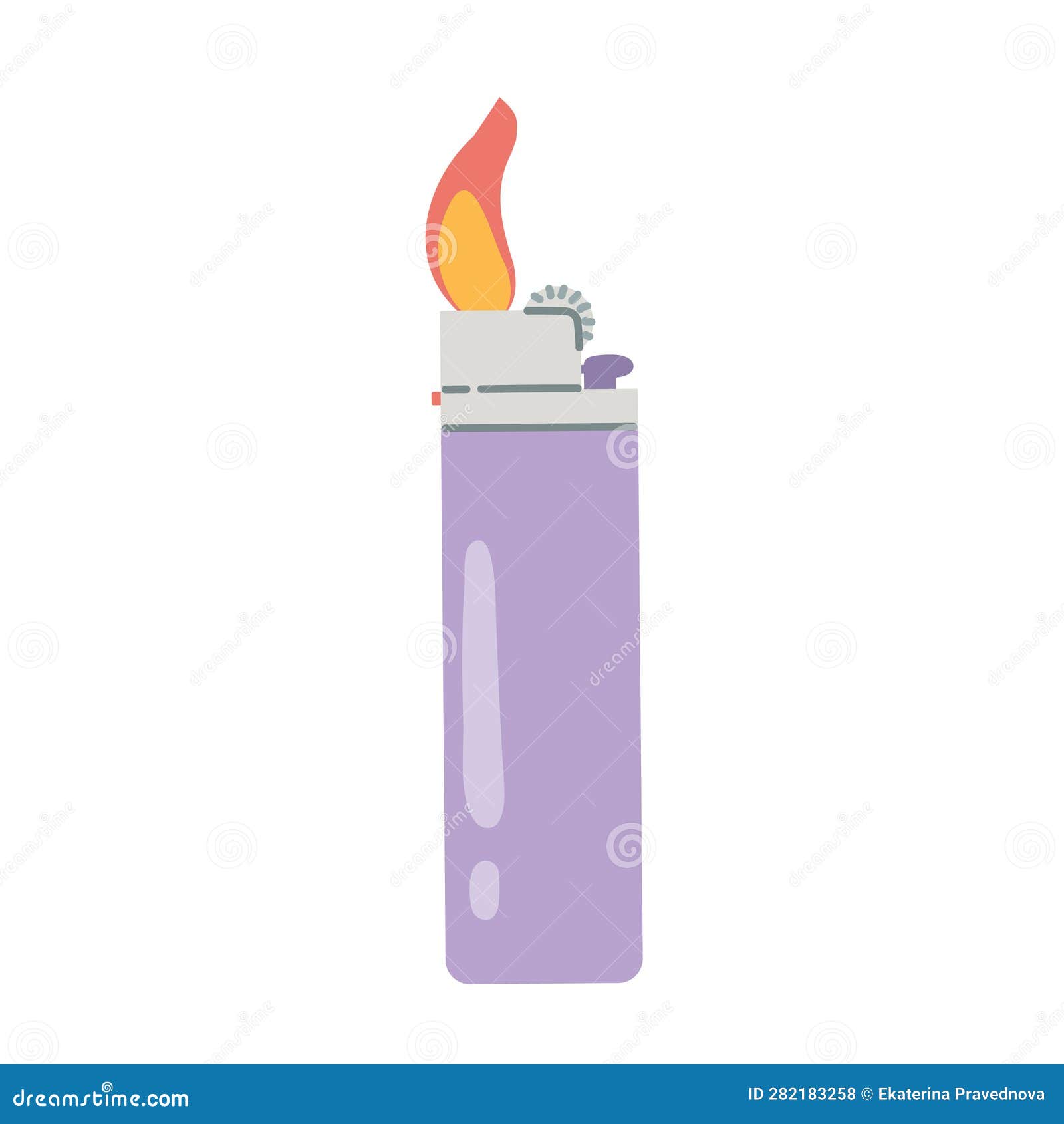 Isolated Lighter with Flame in Flat Style Stock Vector - Illustration ...
