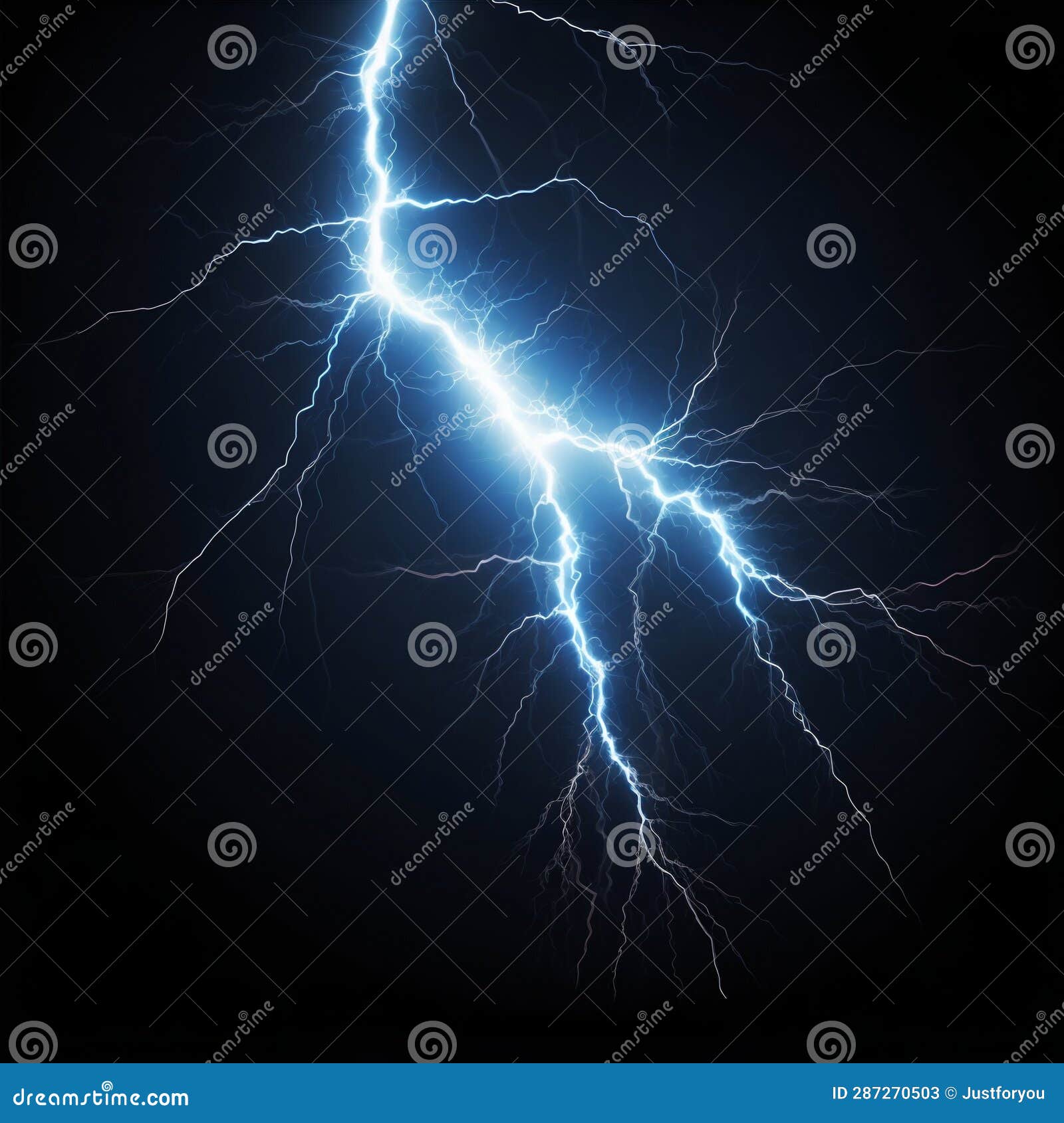 Isolated Lightning Charge on Black Background. Generative Ai Stock ...