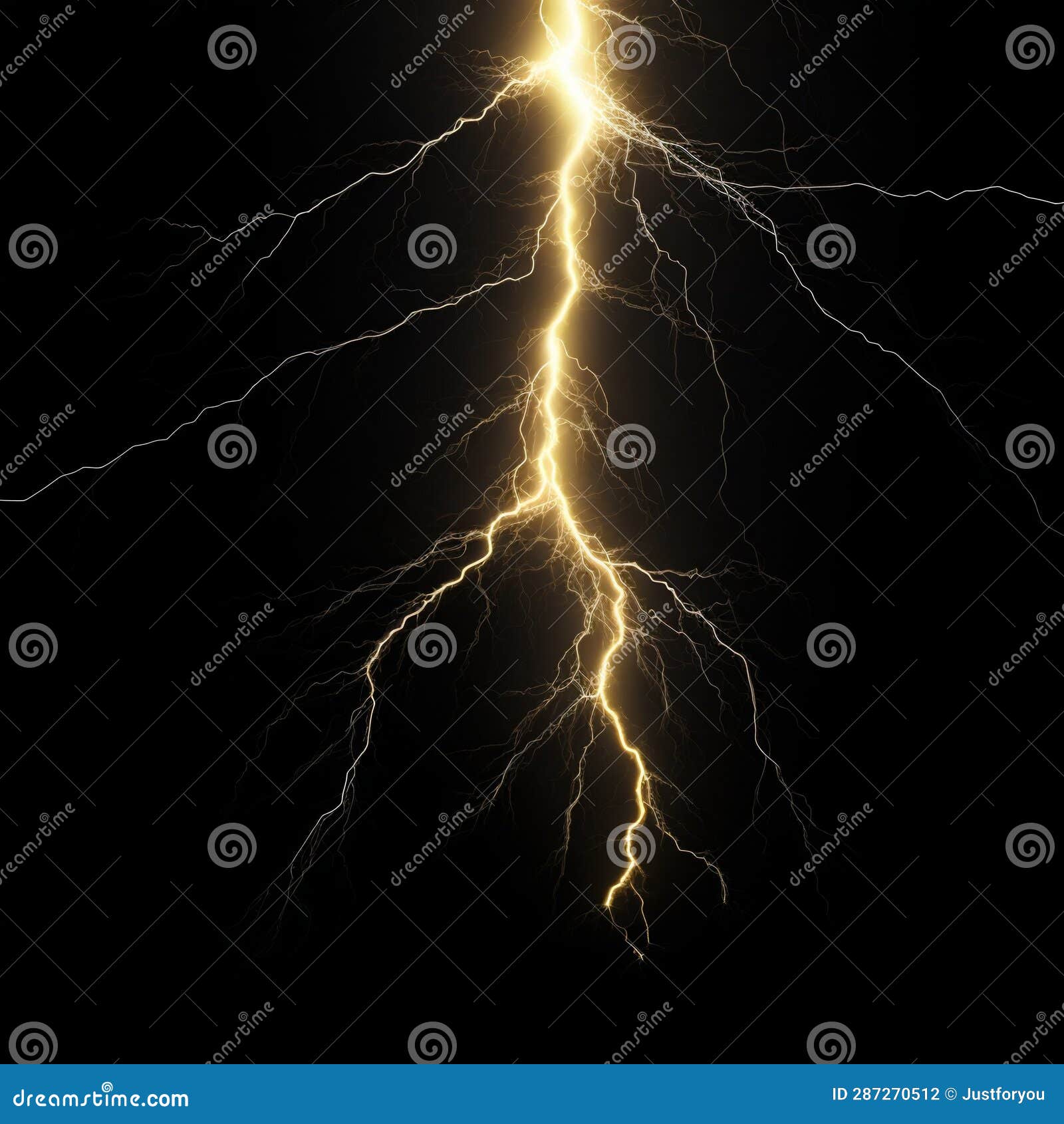 Isolated Lightning Charge on Black Background. Generative Ai Stock ...