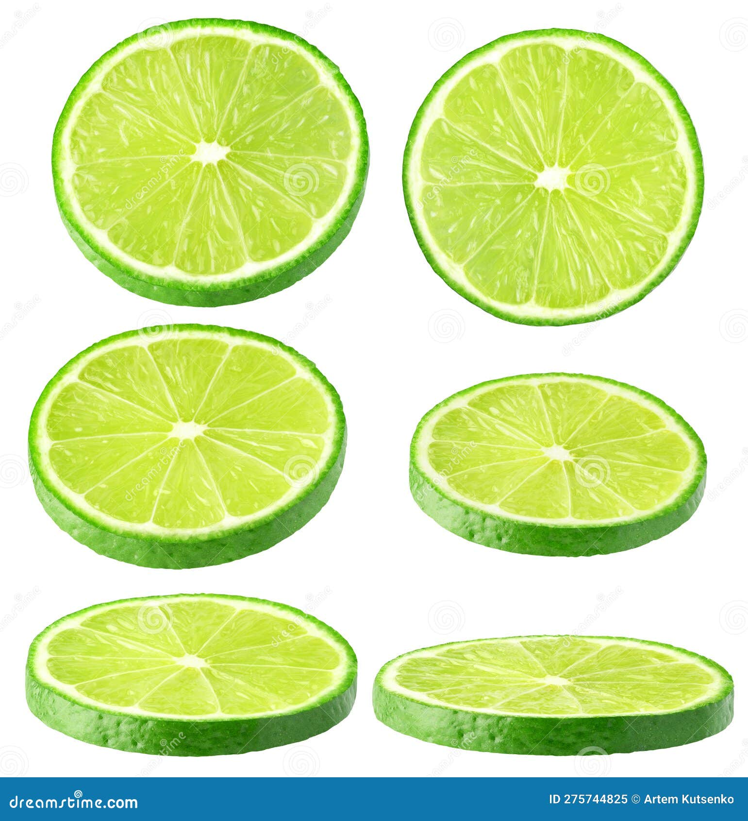 Isolated Lime Collection. Different Angle of Lime Fruit Slices Isolated ...
