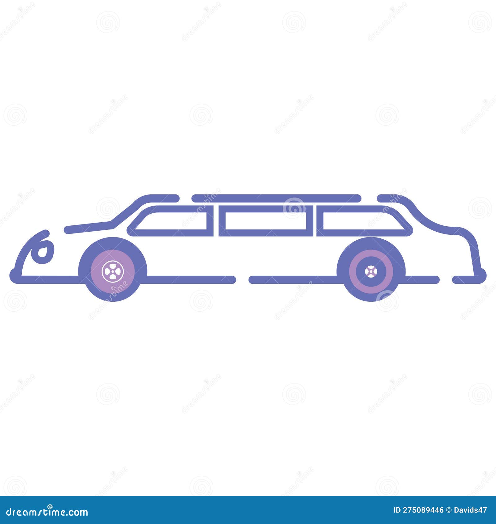 Outline Limousine Side View Vector Icon. Isolated Black Simple Line ...