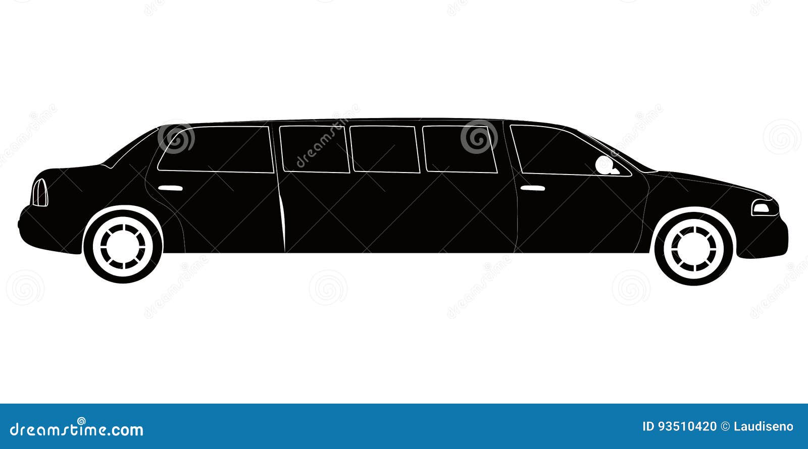 Isolated Limousine Silhouette Stock Illustration - Illustration of ...