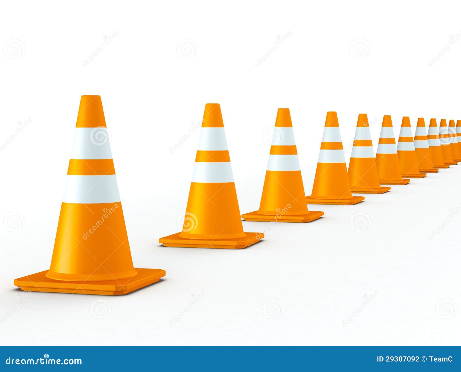 Line of Traffic Cones stock illustration. Illustration of equipment ...