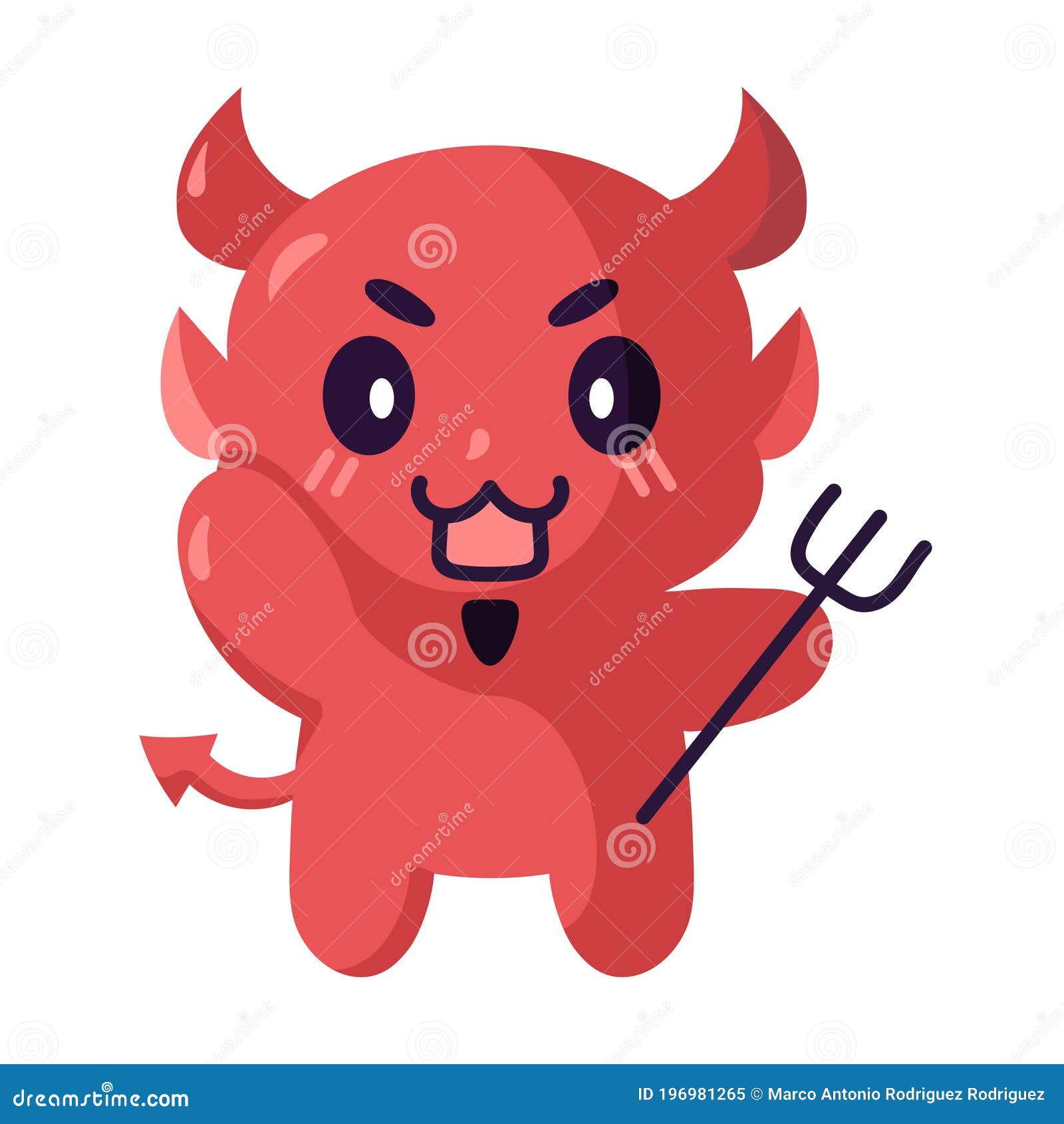 Isolated Little Devil Kawaii Stock Vector - Illustration of icon ...