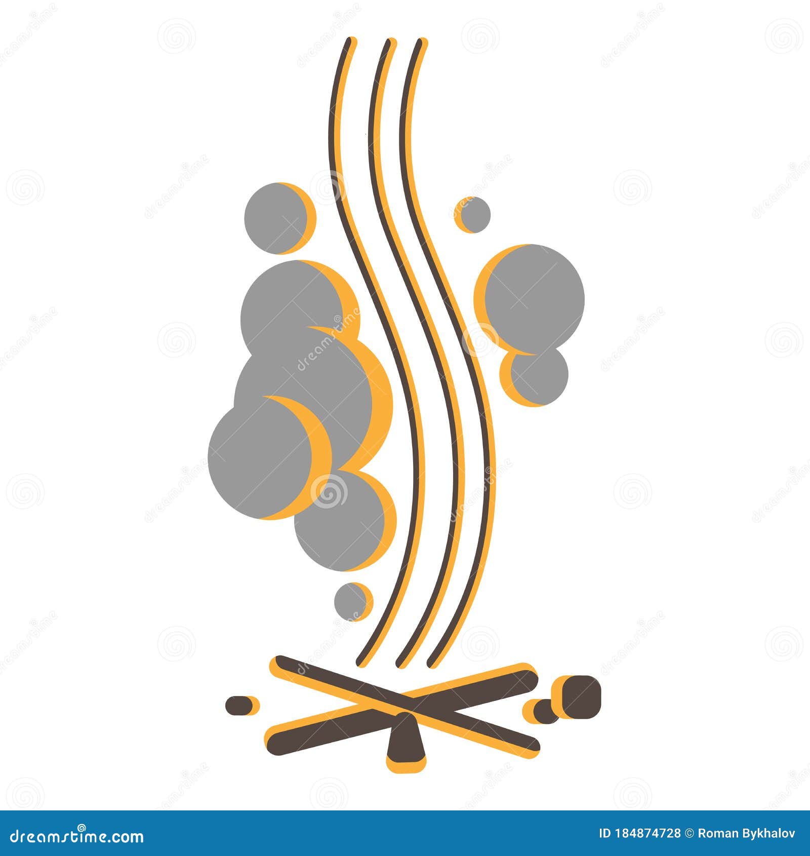 Logo of Campfire Logs Burning Bonfire Design Elements. Nature Wooden ...