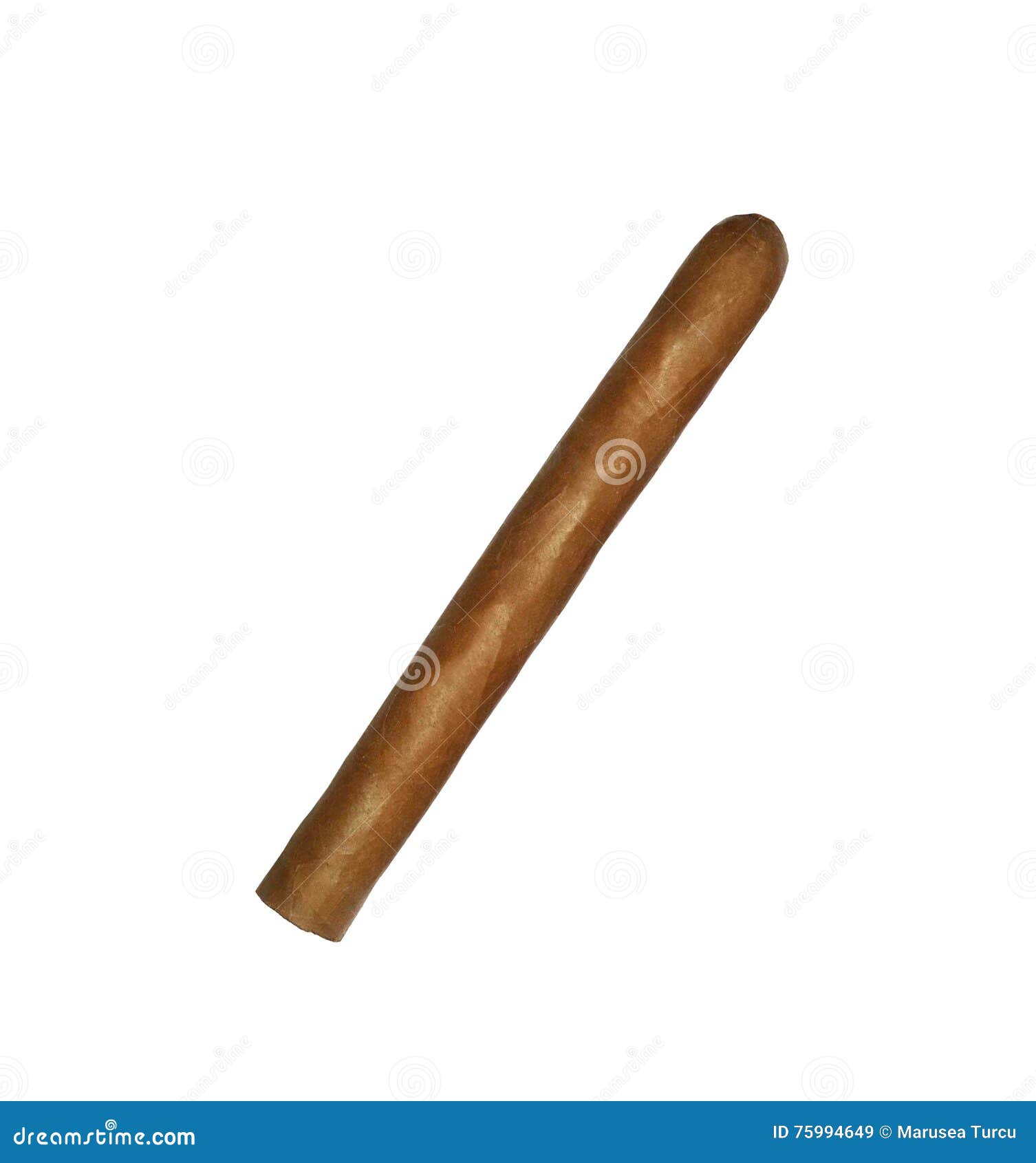 Isolated Long Elegant Brown Cigar Stock Image - Image of cancer ...