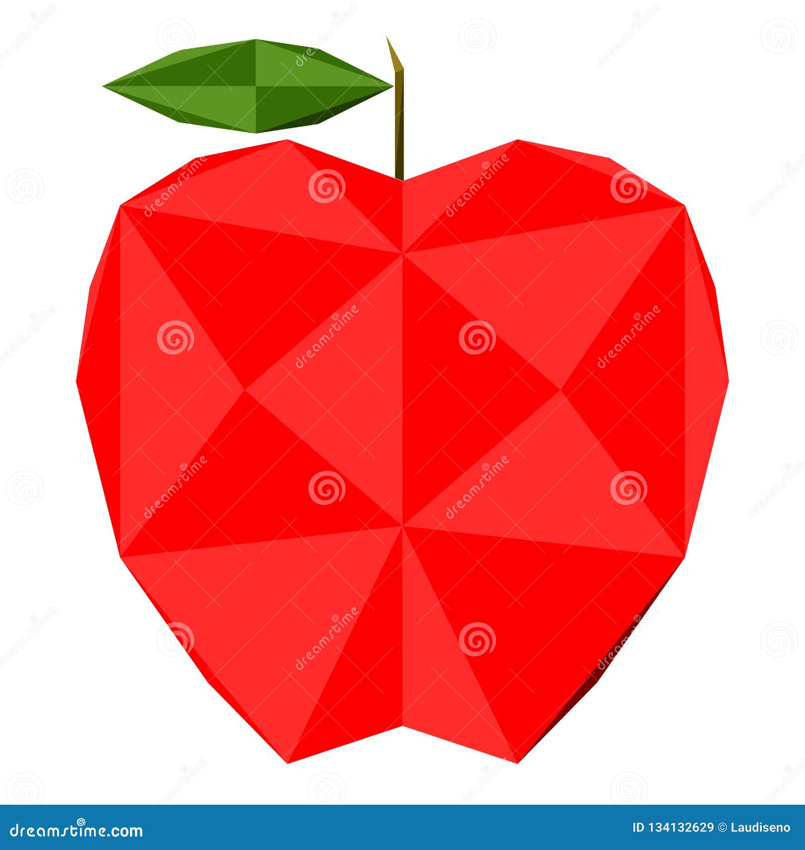 Isolated Low Poly Apple Fruit Stock Vector - Illustration of apple ...