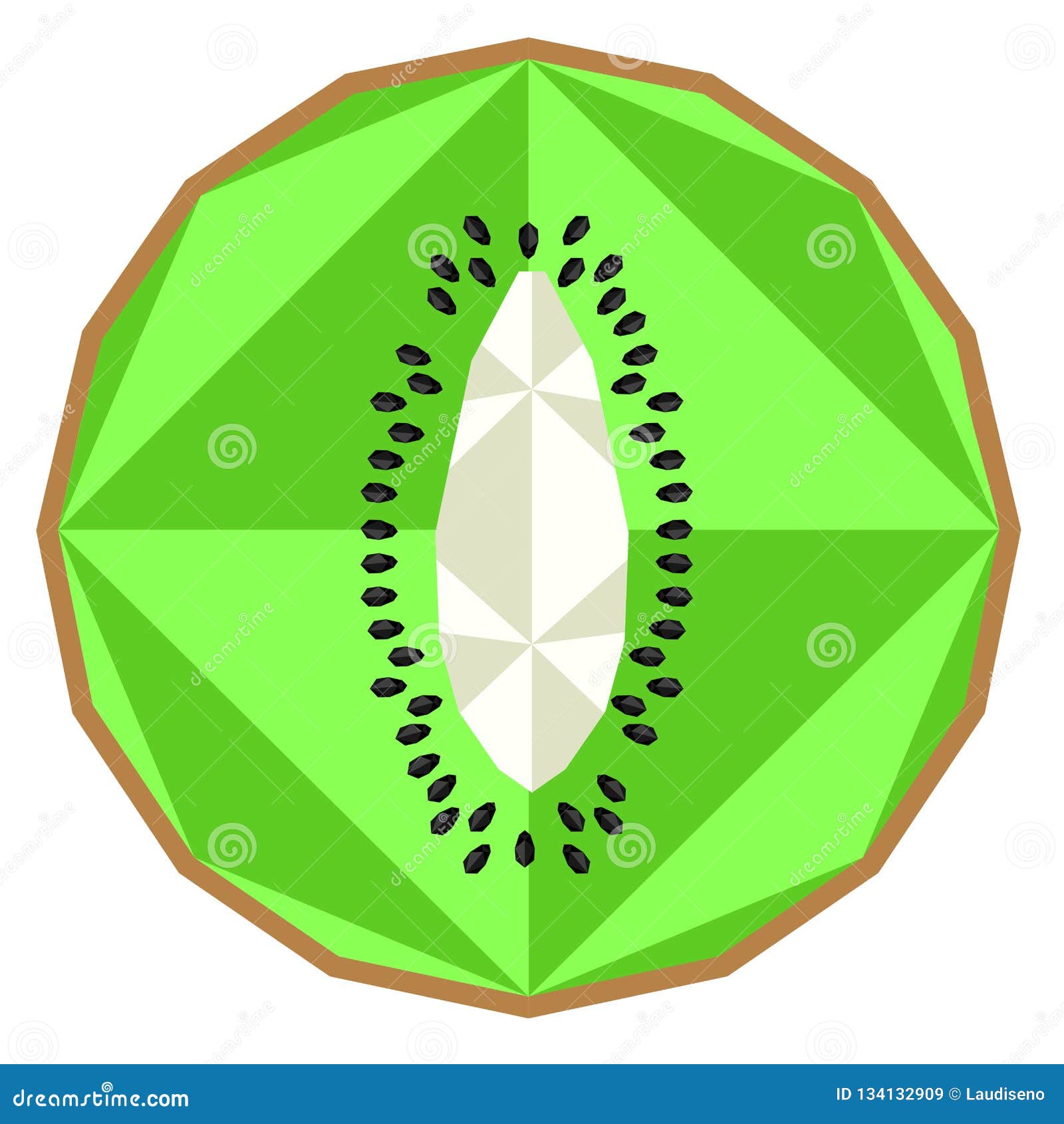 Isolated low poly kiwi cut stock vector. Illustration of triangle ...