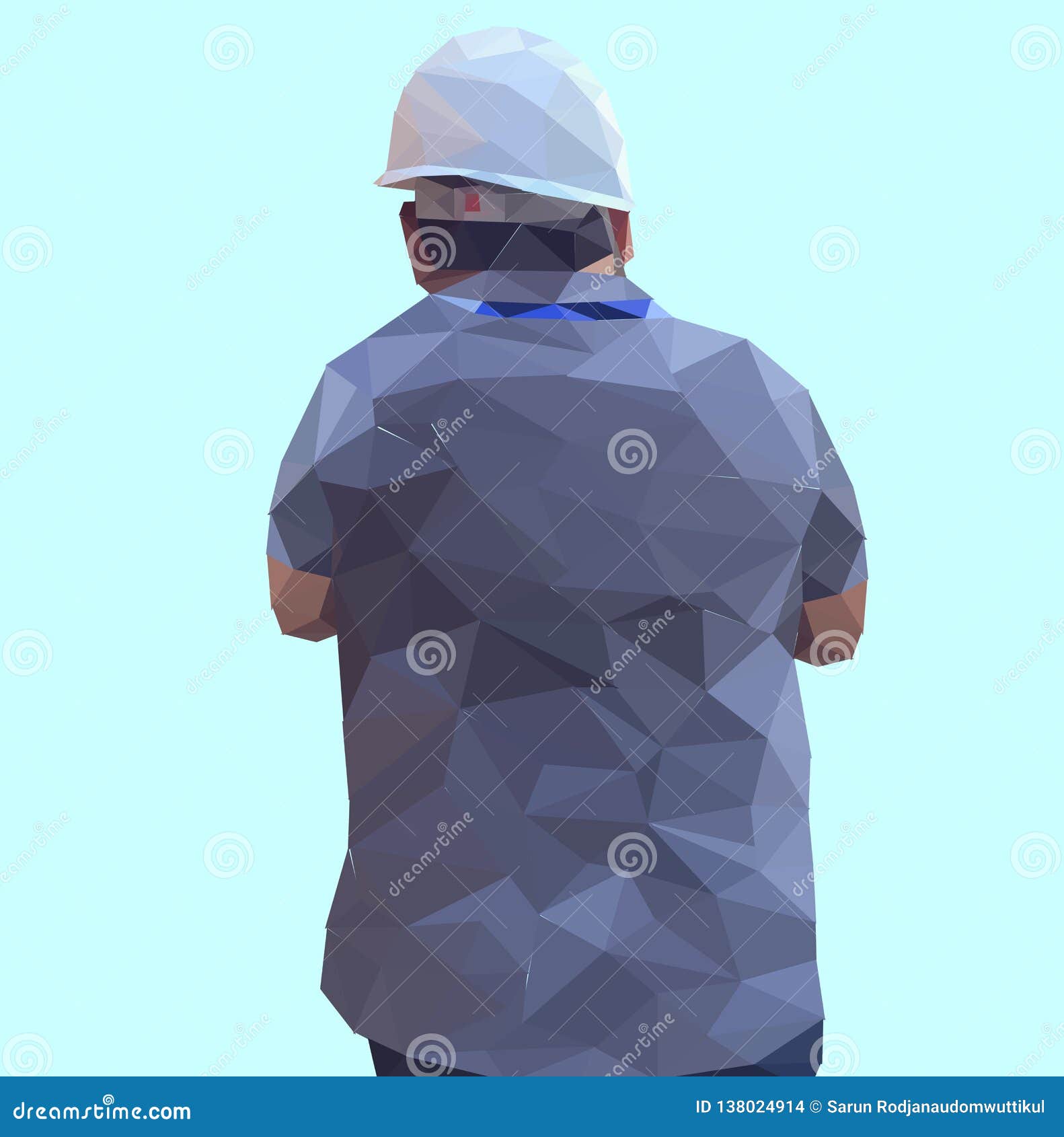 Low Poly Engineer As A Concept Of Construction Cartoon Vector ...