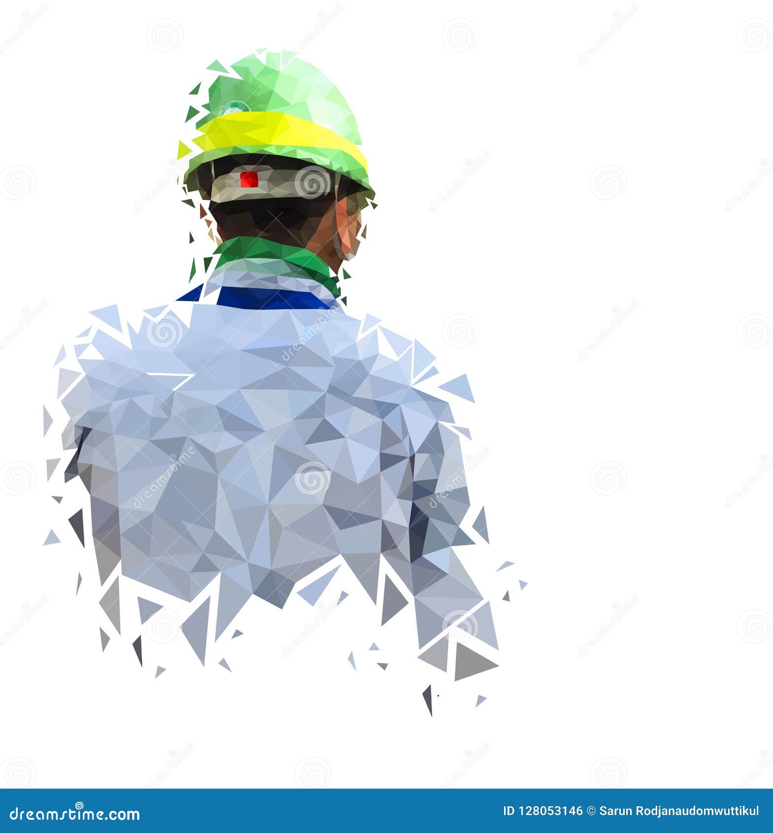 Isolated Low Poly of Safety Engineer on White Back Ground,geometric ...