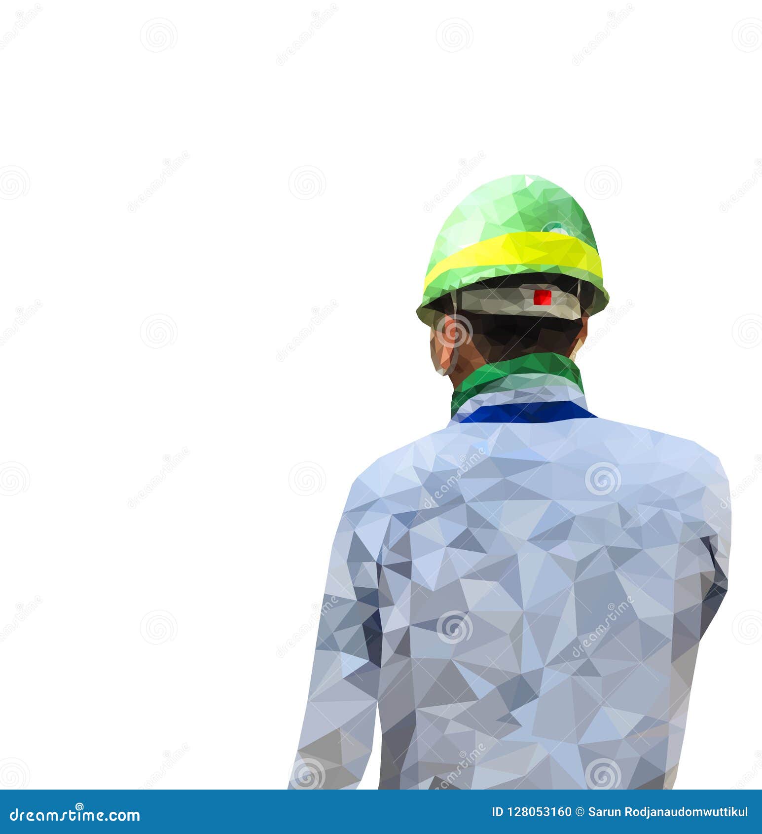 Isolated Low Poly of Safety Engineer on White Back Ground,geometric ...
