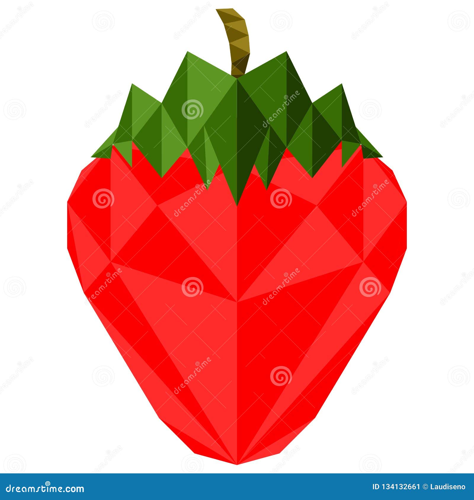 Isolated Low Poly Strawberry Fruit Stock Vector - Illustration of ...