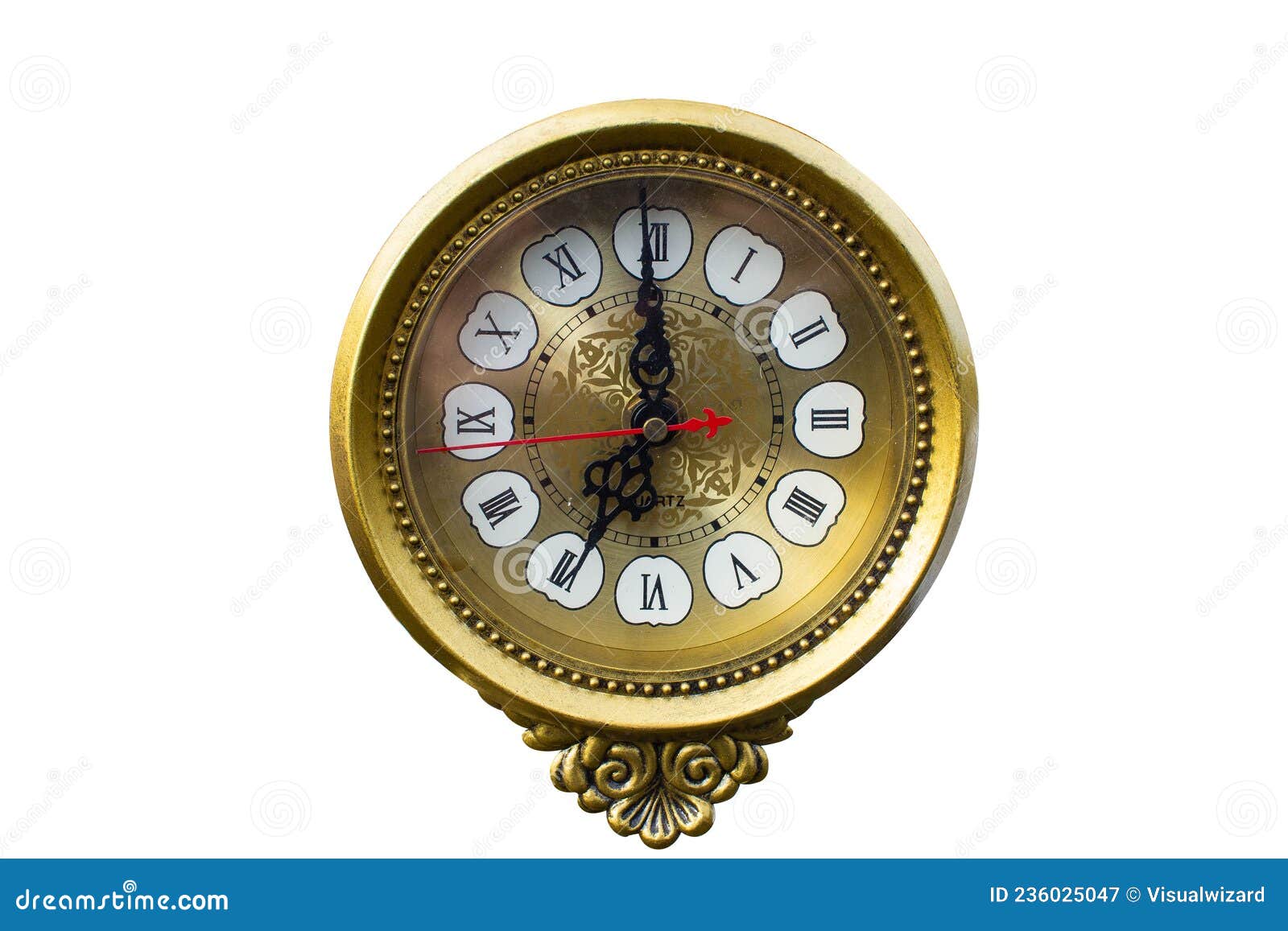 Isolated Luxury Vintage Old Golden Clock Face Stock Image - Image of ...