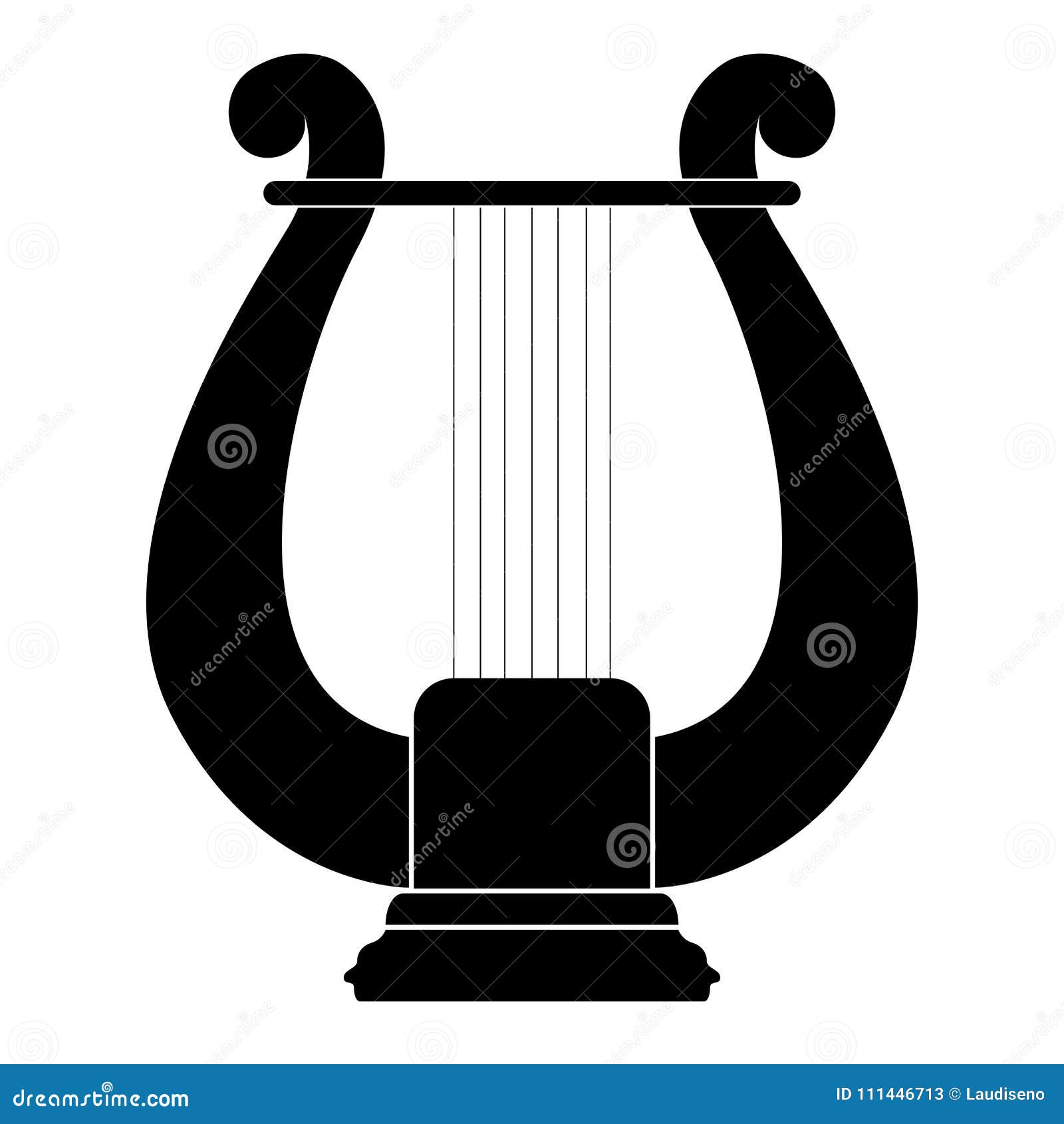Isolated Lyre Icon. Musical Instrument Stock Vector - Illustration of ...