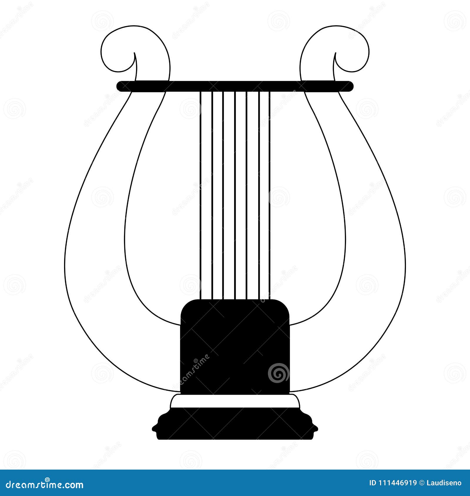 Isolated Lyre Icon. Musical Instrument Stock Vector - Illustration of ...