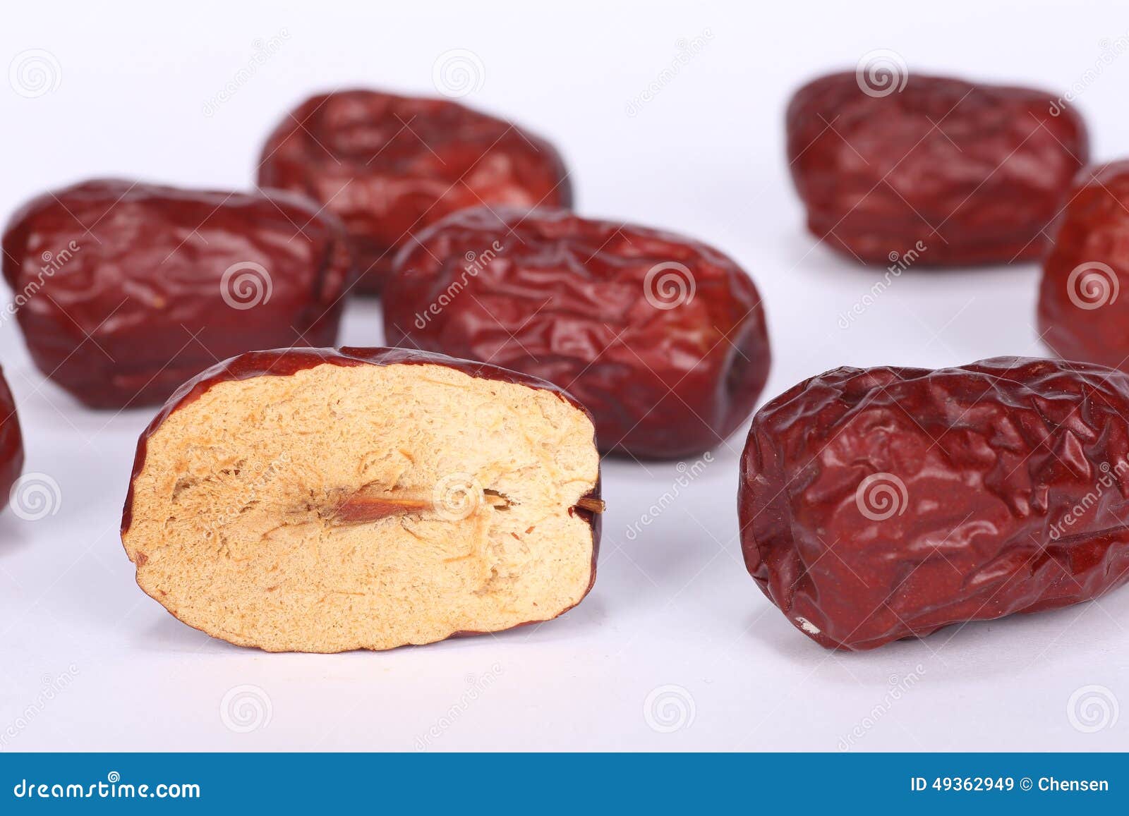 Isolated Macro Image of Chinese Red Dates Stock Image - Image of plant ...