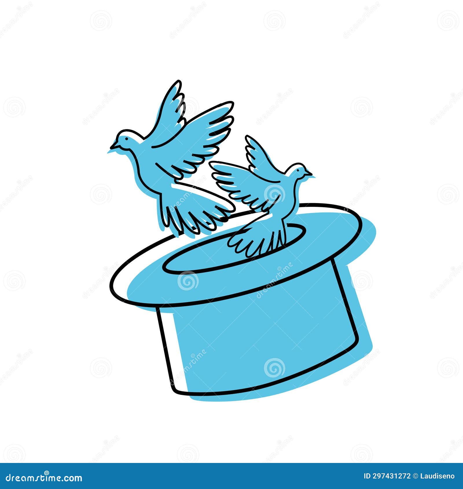Isolated Magician Hat with Flying Birds Magic Icon Vector Stock Vector ...