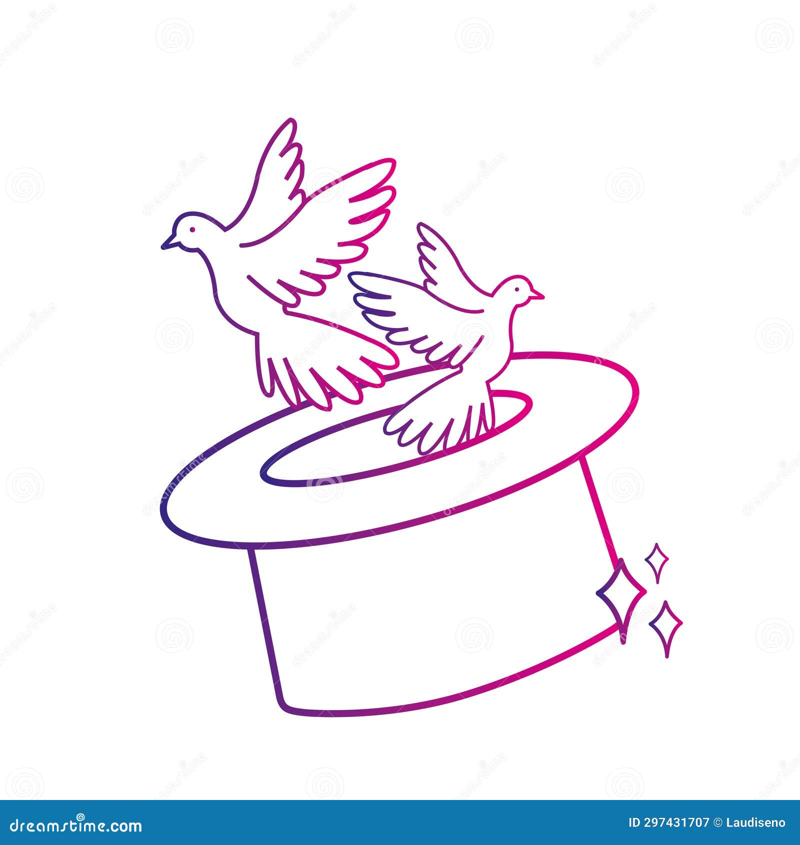 Isolated Magician Hat with Flying Birds Magic Icon Vector Stock Vector ...