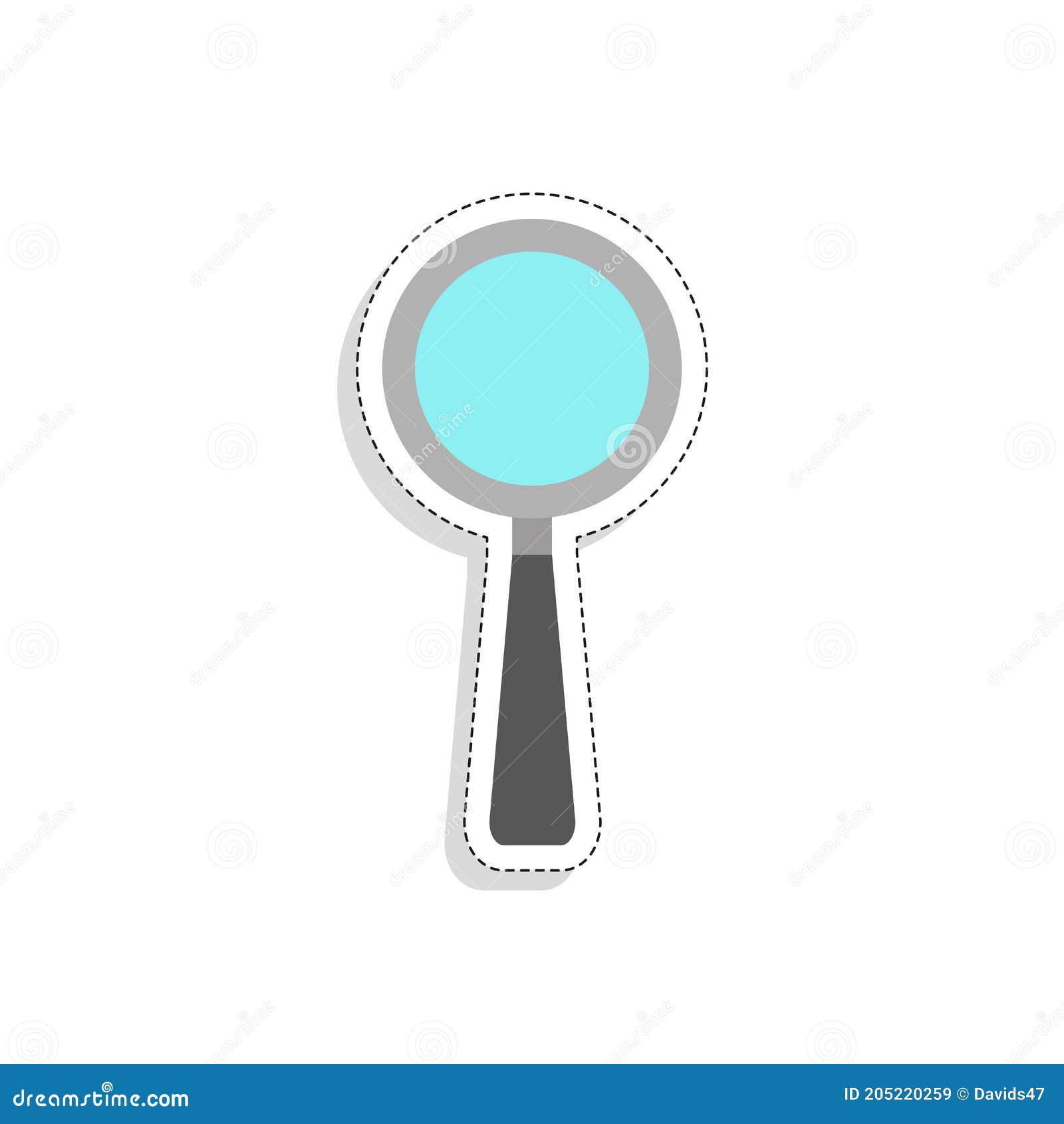 Isolated Magnifying Glass Tool Sticker Stock Vector - Illustration of ...