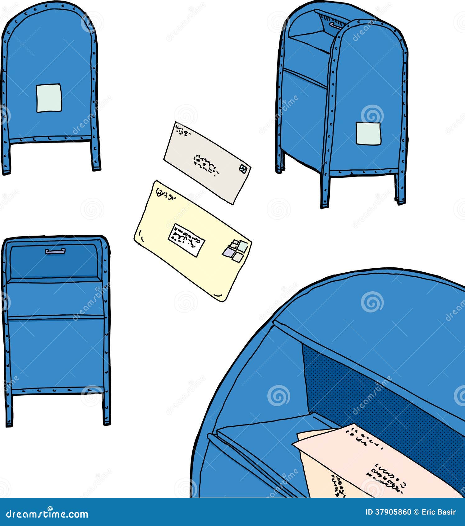 Isolated Mailbox Cartoon stock vector. Illustration of close - 37905860