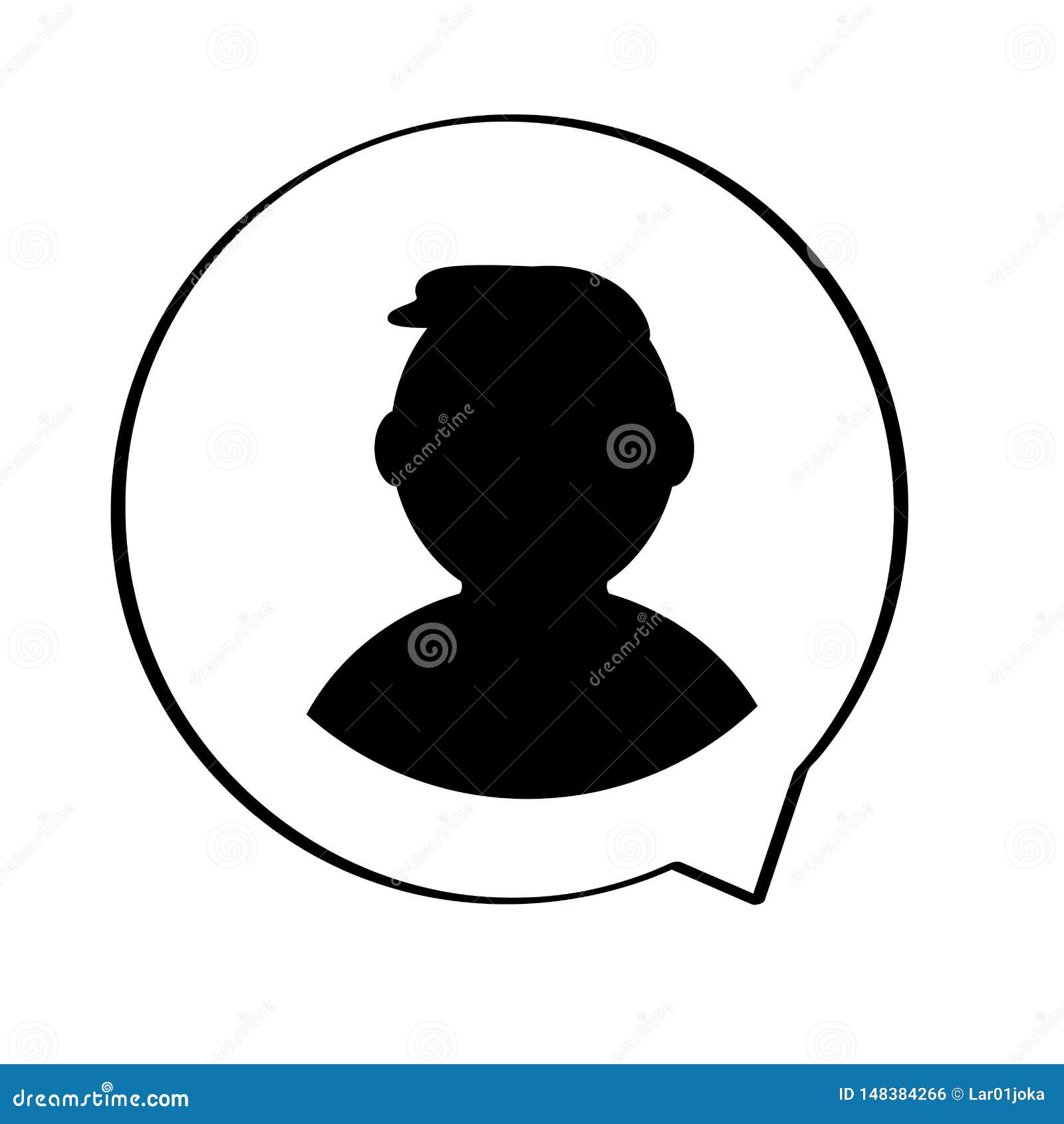 Isolated Male Avatar Icon on a Bubble Chat Stock Vector - Illustration ...
