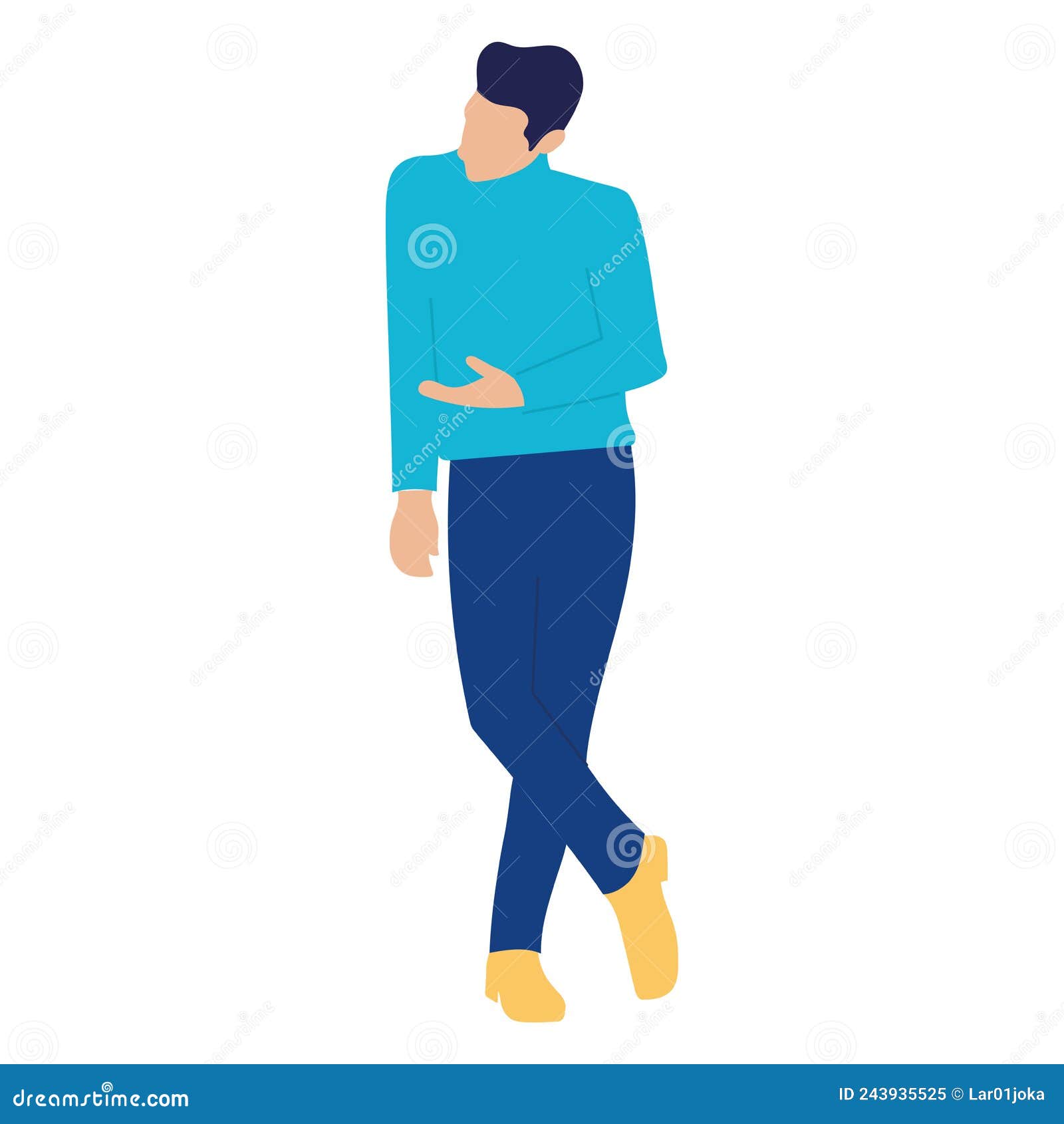 Isolated Male Cartoon on a Relaxed Position Vector Stock Vector ...
