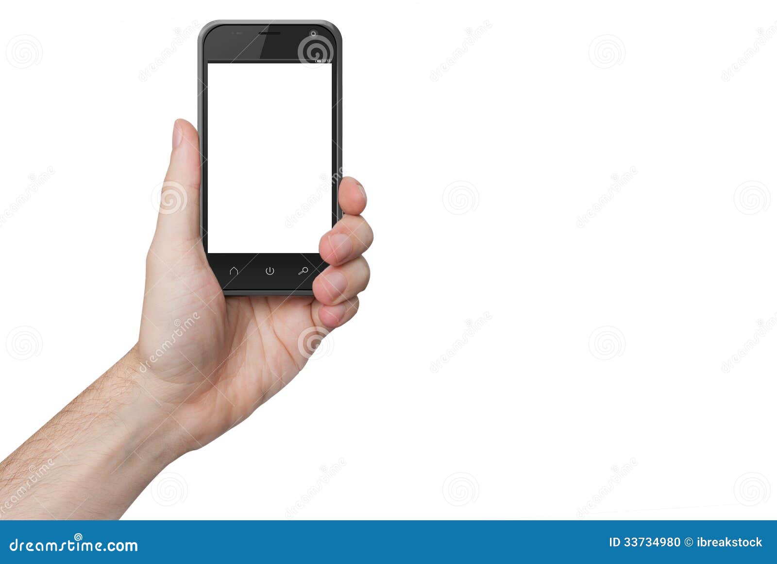 Isolated Male Hand Holding the Iphone Isolated Stock Photo - Image of ...