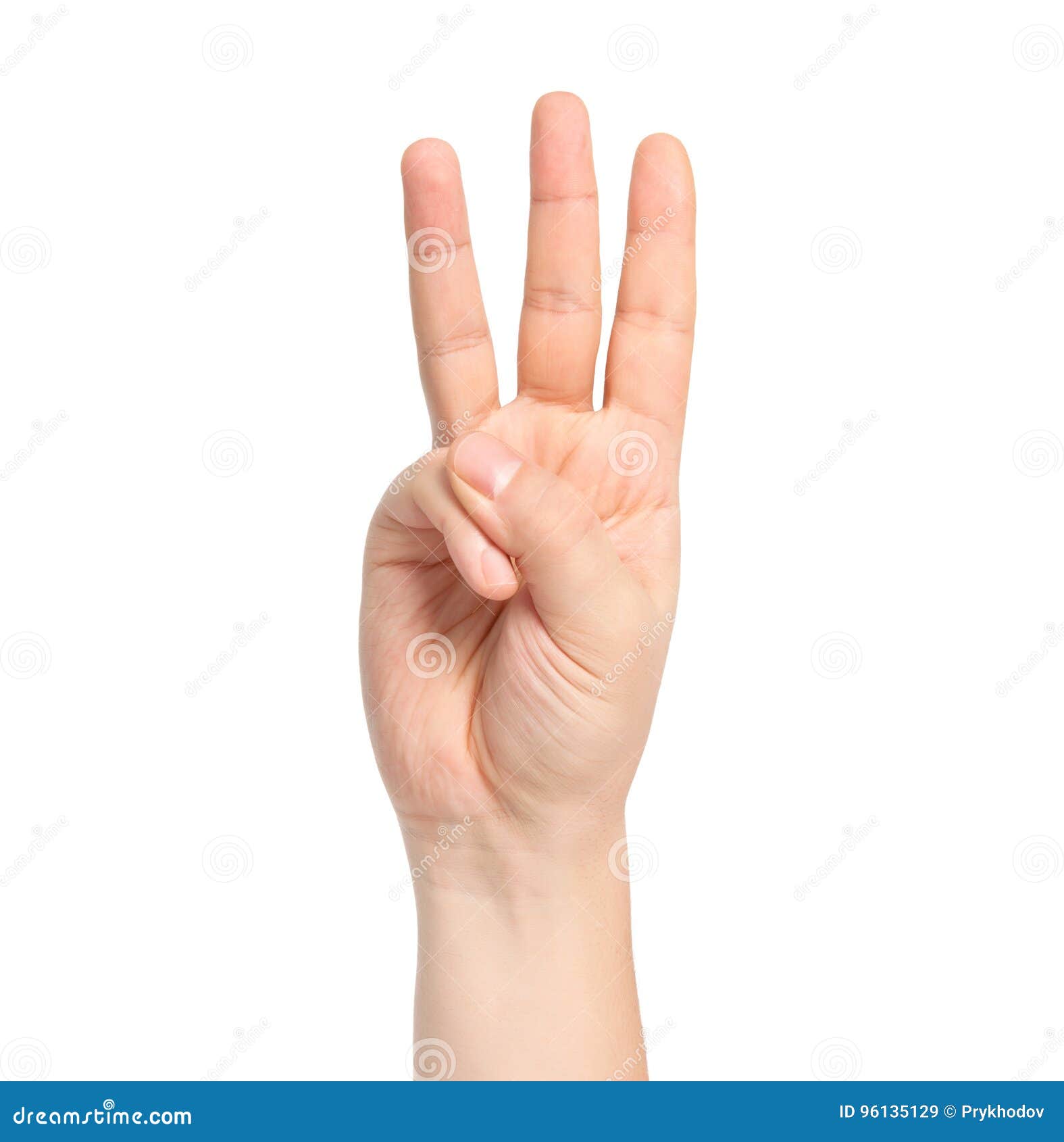 Isolated Male Hand Showing Number Three Stock Image - Image of decision ...