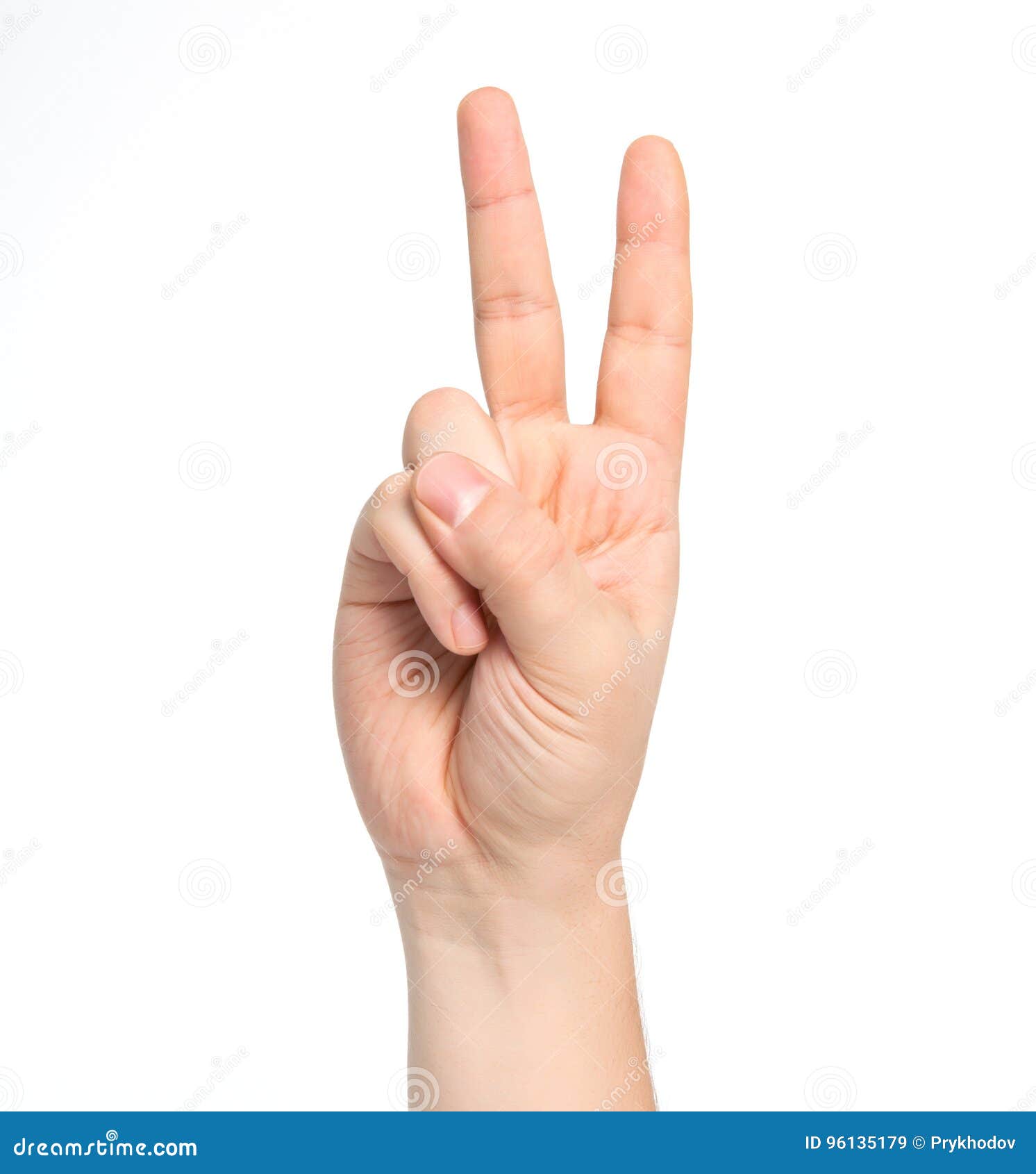 Isolated Male Hand Showing Number Two Stock Image - Image of finger ...