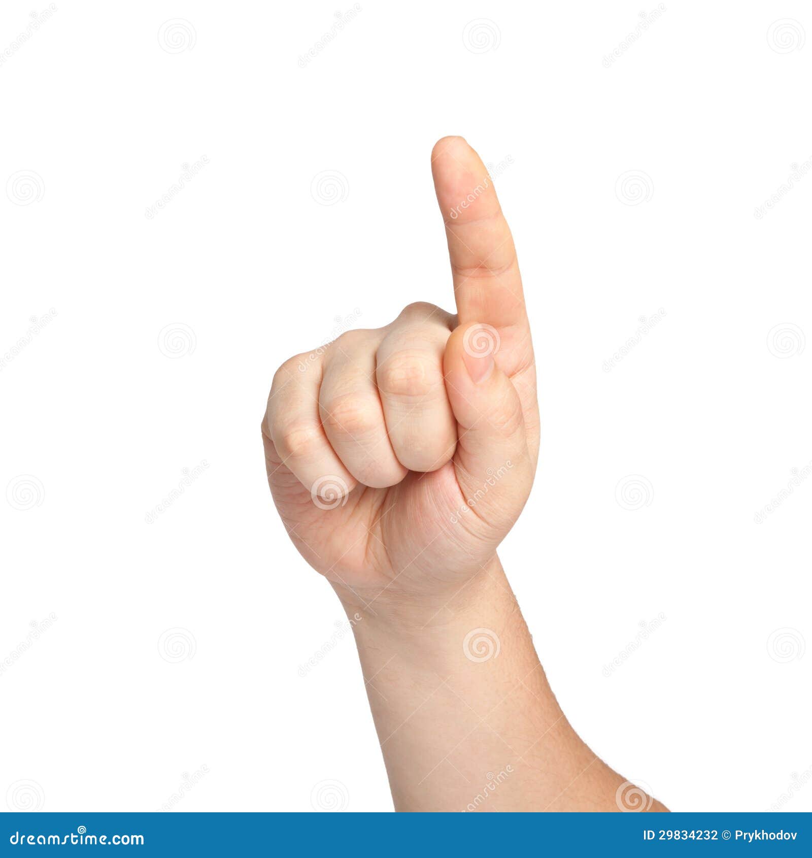 Isolated Male Hand Touching or Point To Something Stock Photo - Image ...