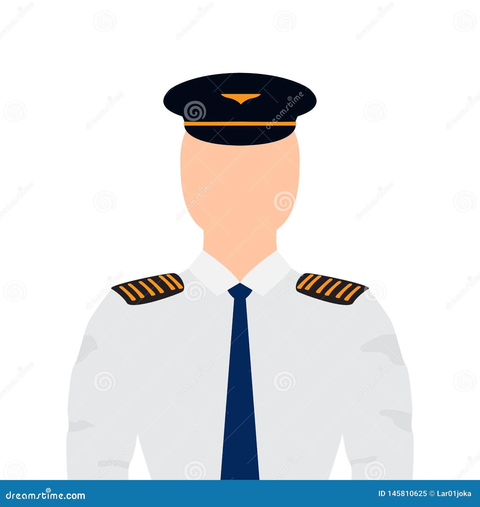 Isolated male pilot stock vector. Illustration of standing - 145810625