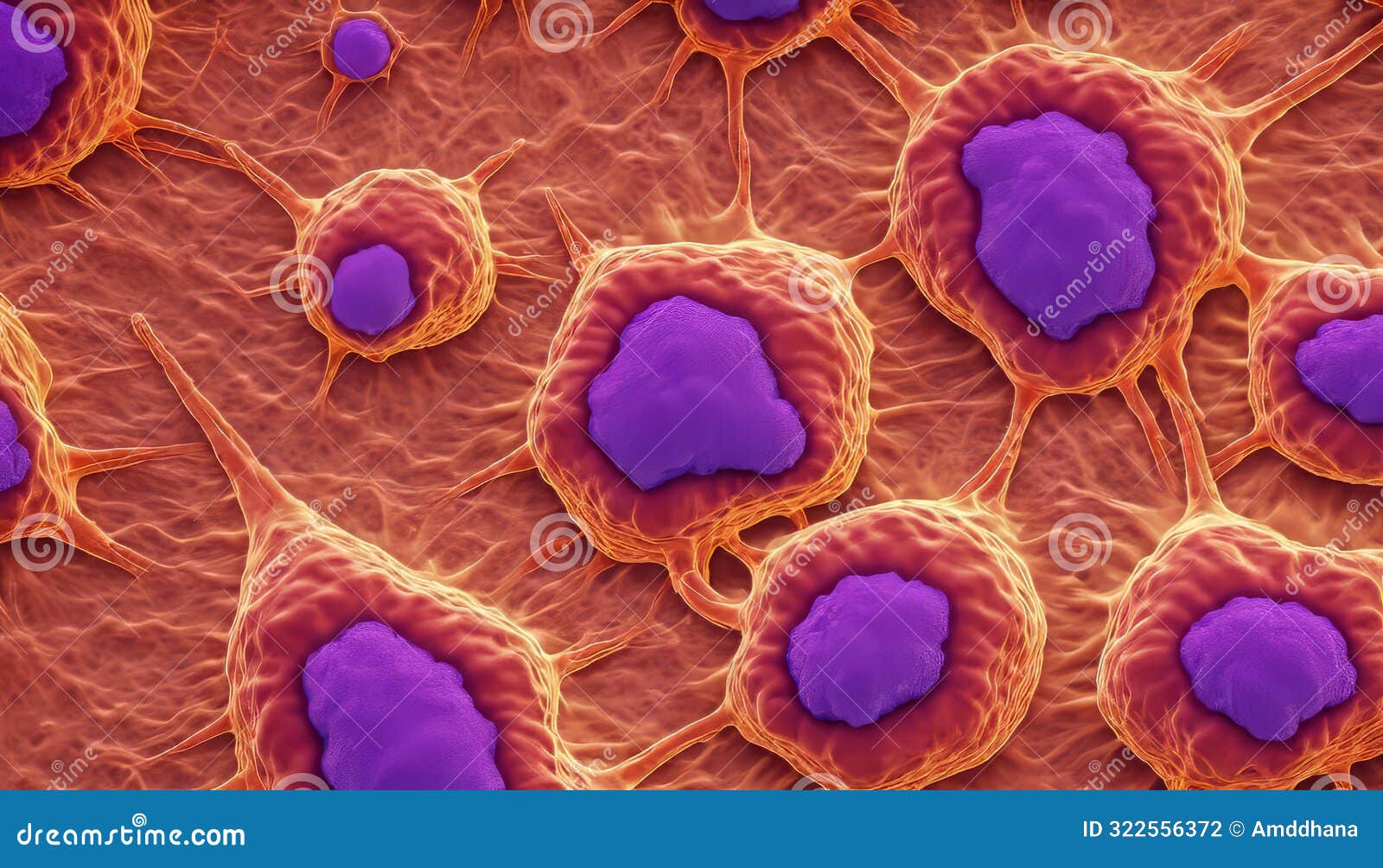 Isolated Malignant Cancer Cells Under A Microscope Stock Photography ...
