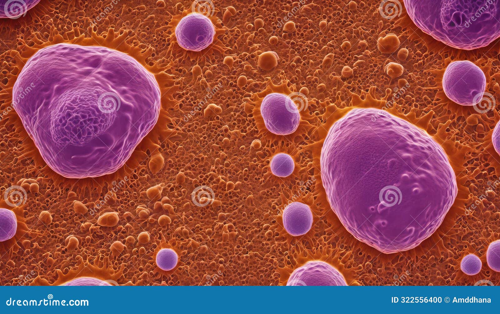 Isolated Malignant Cancer Cells Under a Microscope Stock Illustration ...