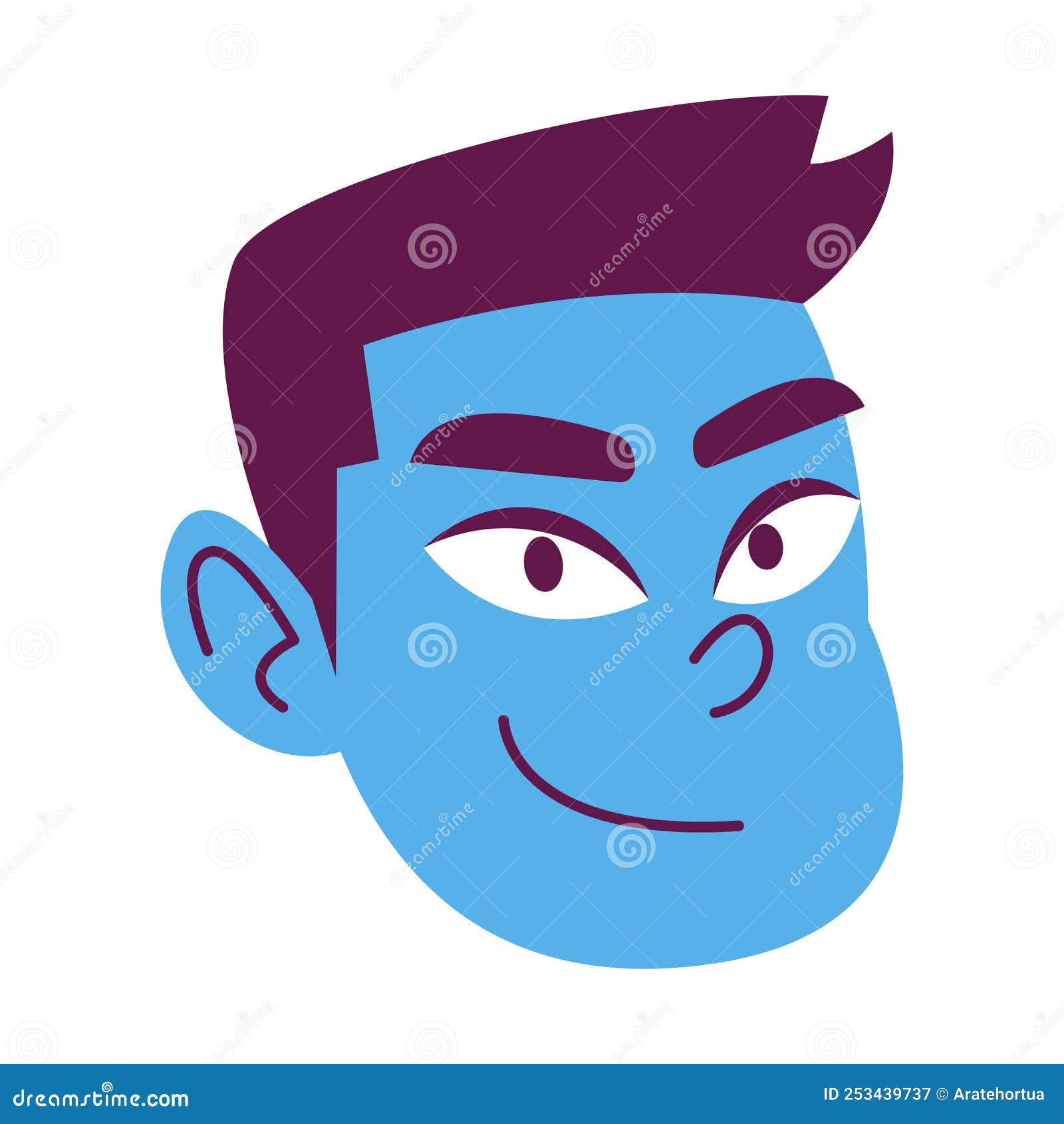 Isolated Man Face Hair Comic People Vector Illustration Stock Vector ...