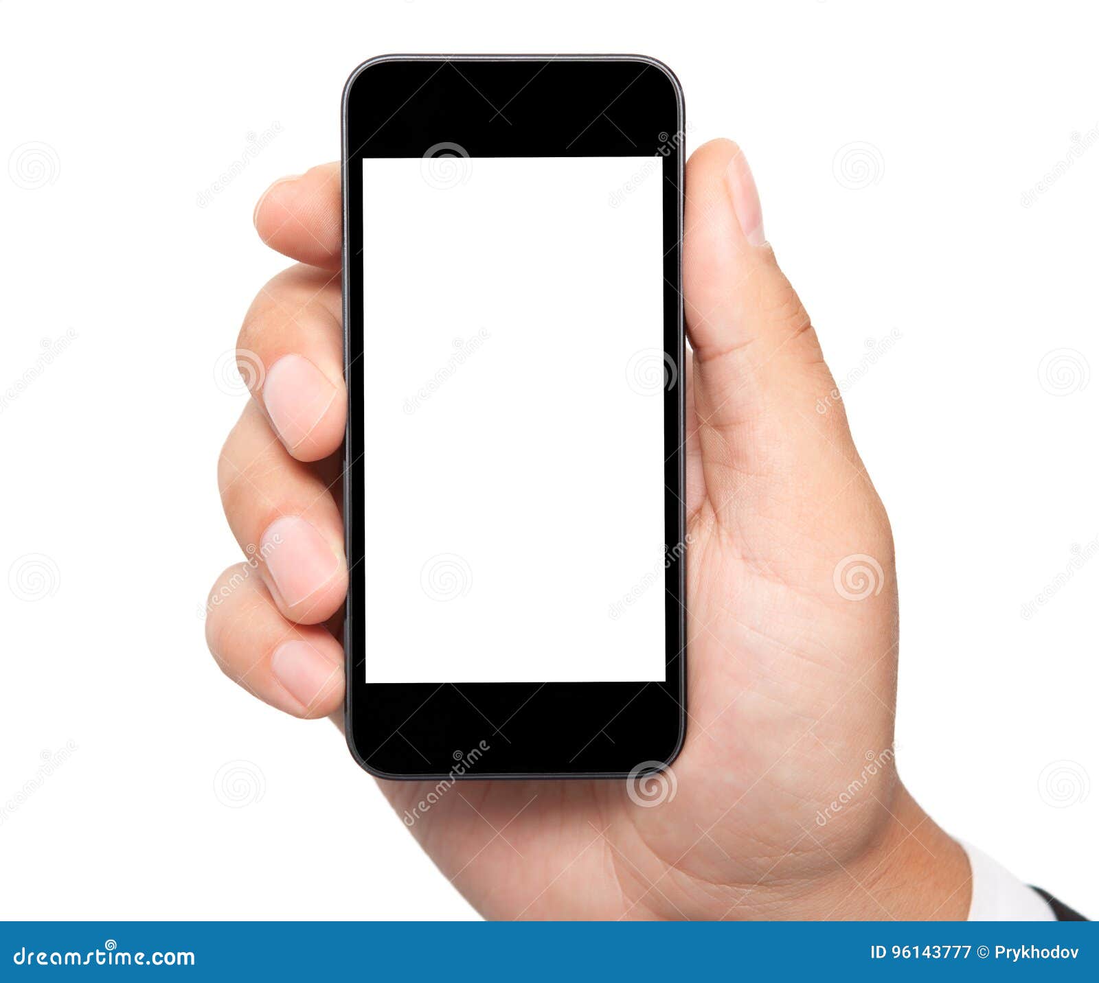 Isolated Man Hand Holding the Phone with Isolated Screen Stock Image ...