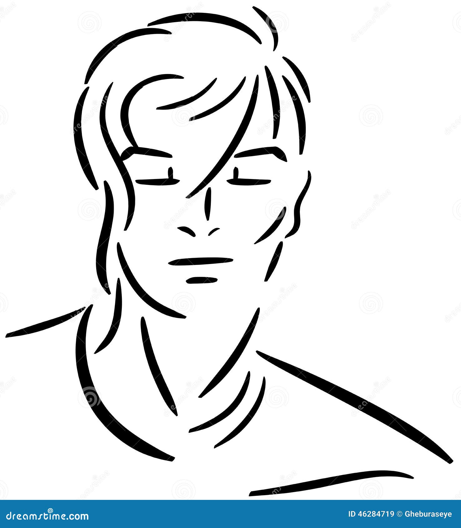 Isolated Man Portrait Artistic Stock Illustration - Illustration of ...