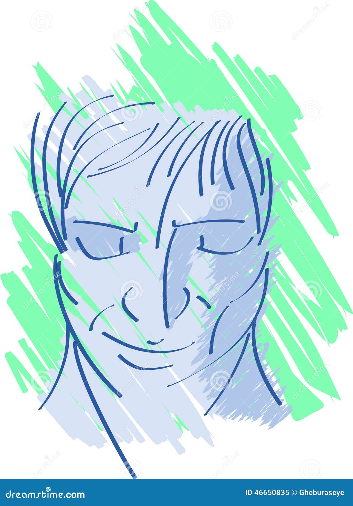 Isolated Man Portrait Artistic Stock Illustration - Illustration of ...