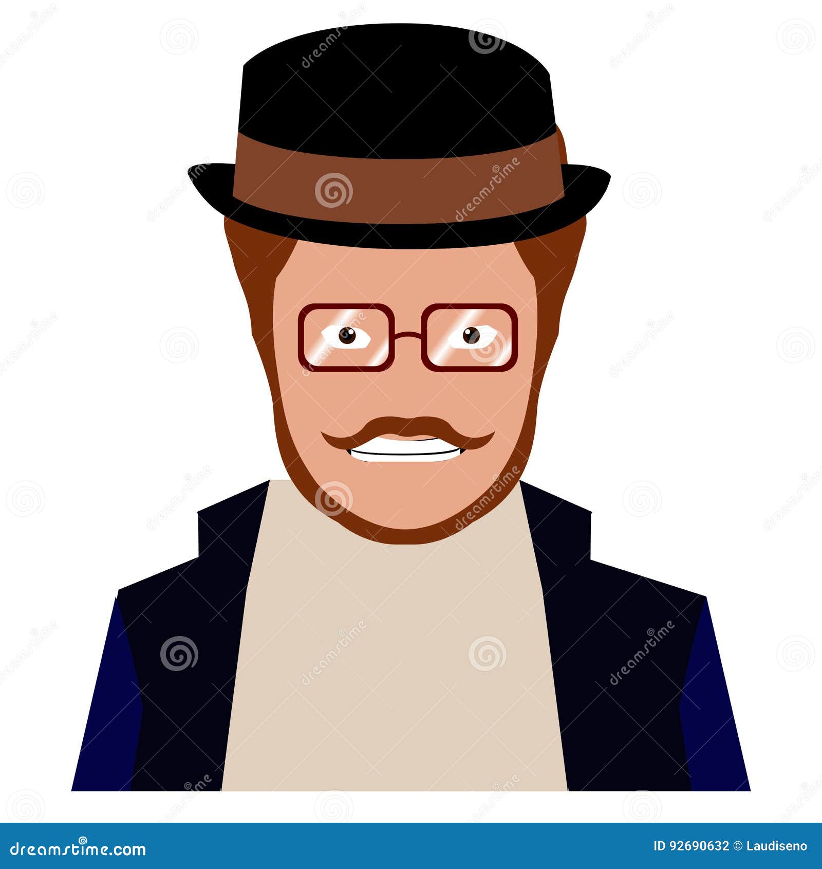 Isolated man portrait stock vector. Illustration of head - 92690632