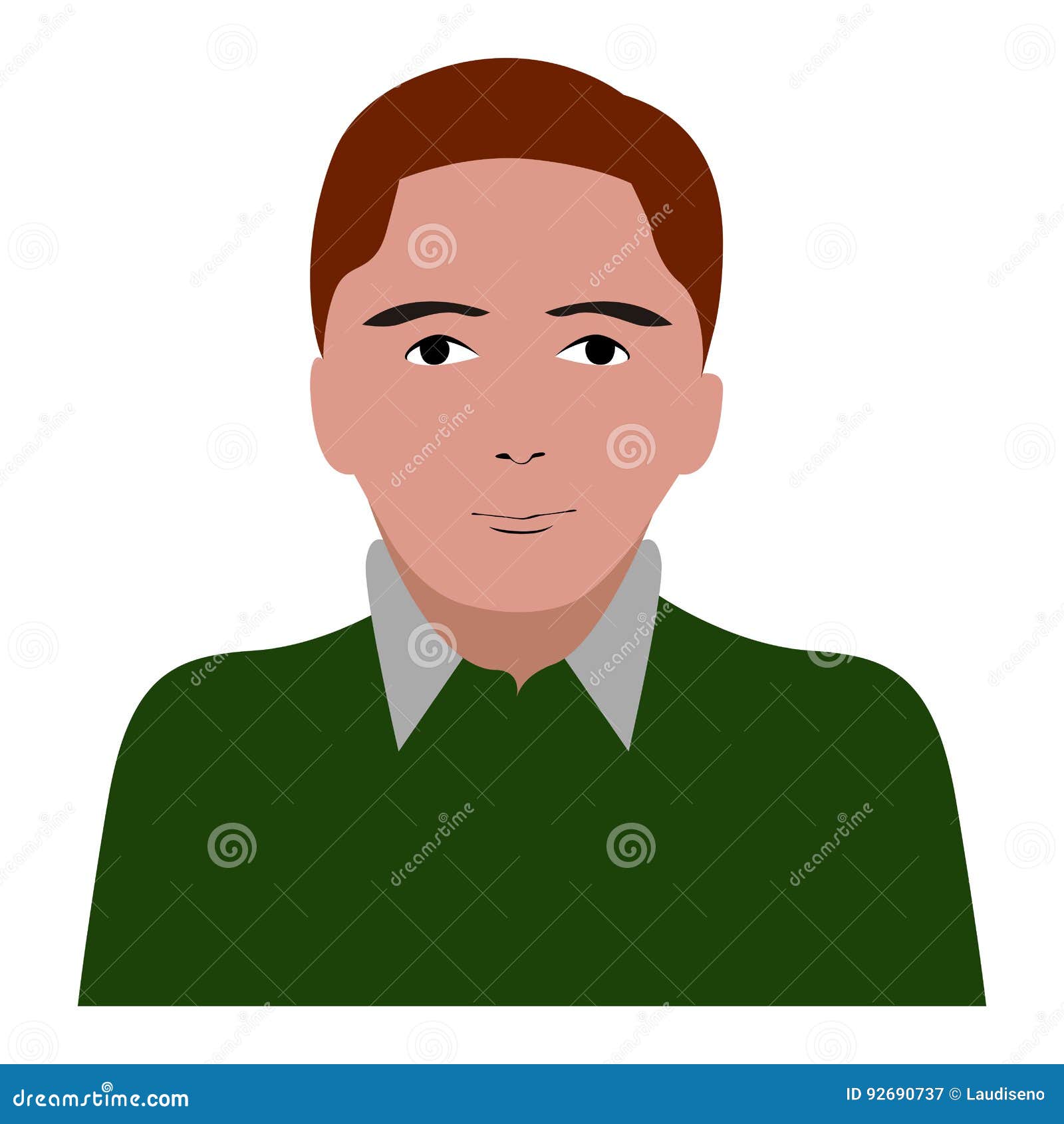 Isolated man portrait stock illustration. Illustration of face - 92690737