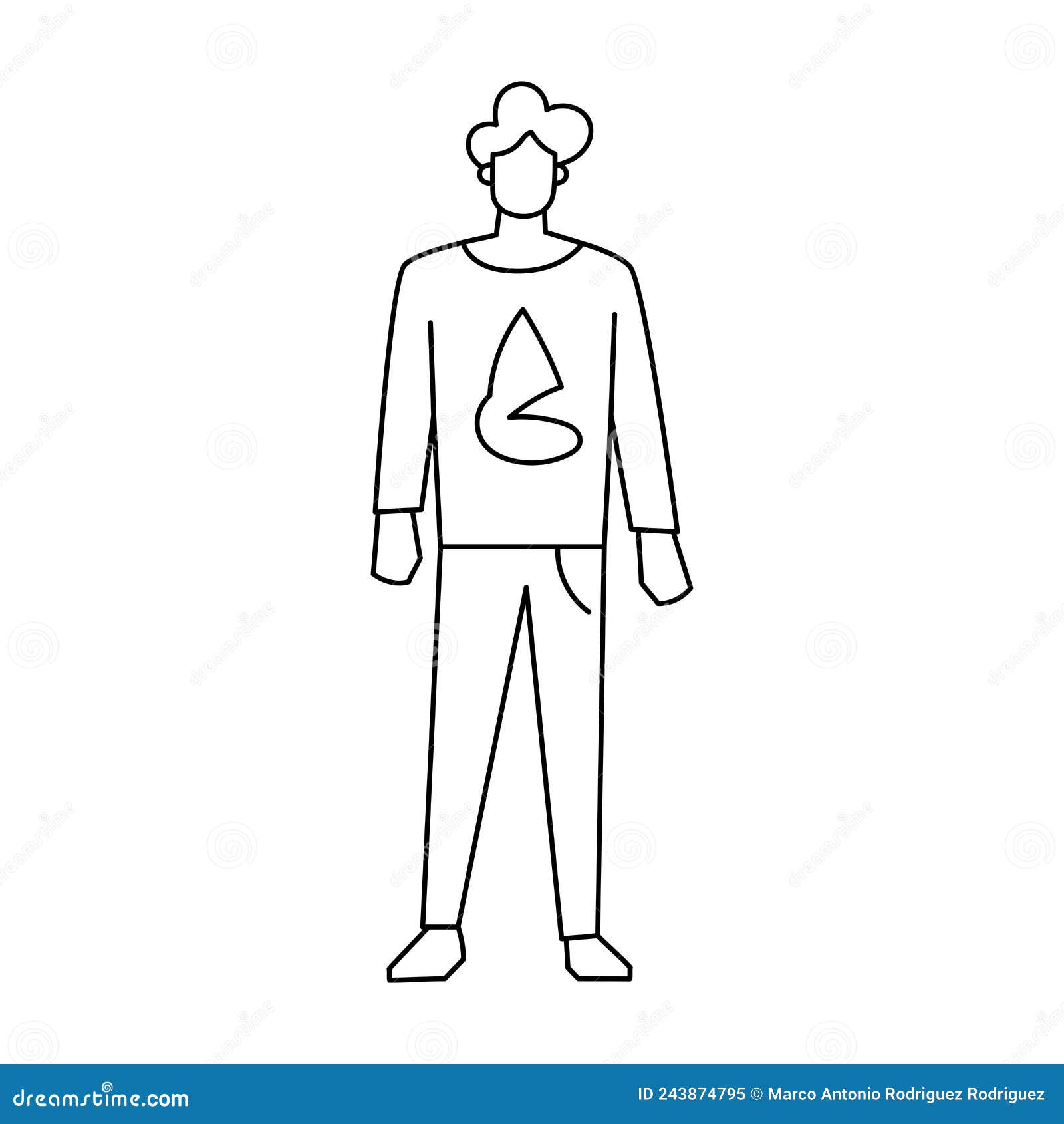 Isolated Man Walk Draw Vector Illustration Stock Vector - Illustration ...