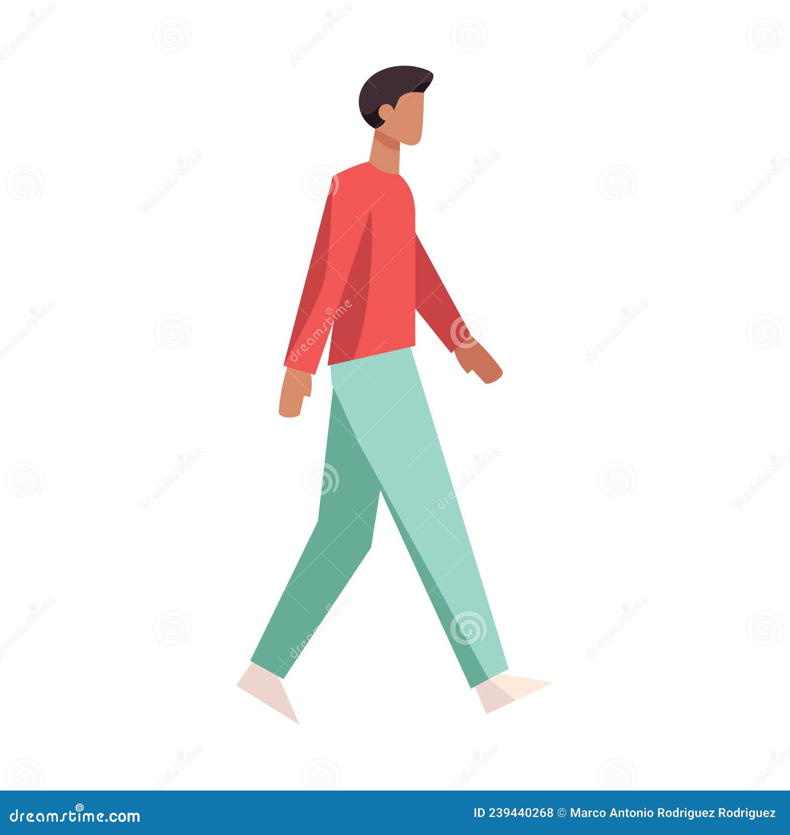 Isolated Man Walk Vector Illustration Stock Vector - Illustration of ...