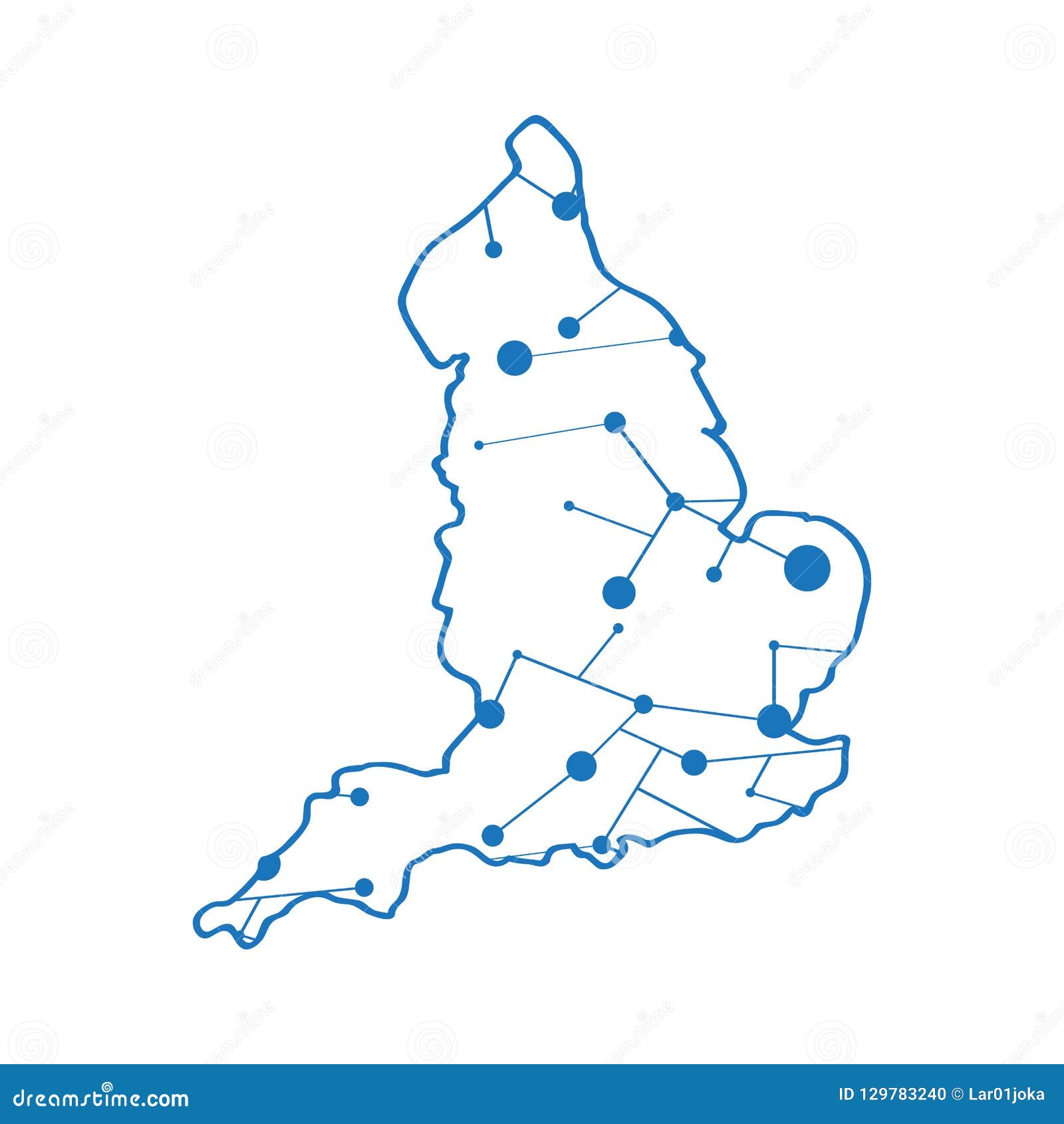 Isolated map of England stock vector. Illustration of school - 129783240